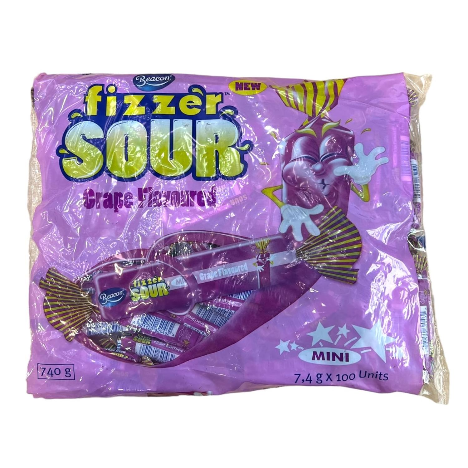 Beacon Fizzer Sour Grape Flavoured Mini Original Fruity Chewy & Fizzy ...