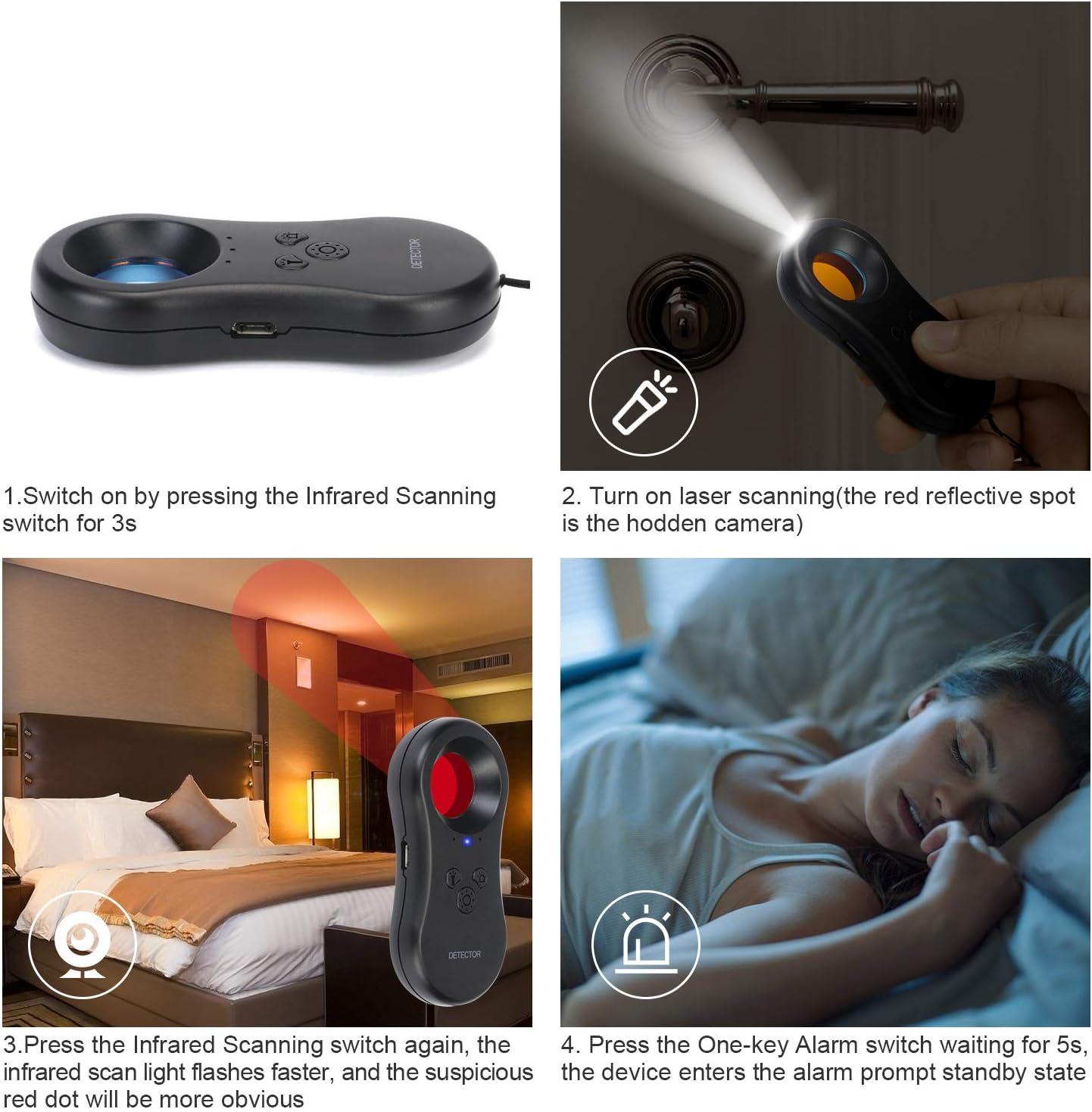 Pocket-Sized Hidden Camera Detector | LED Device Finder with Infrared ...