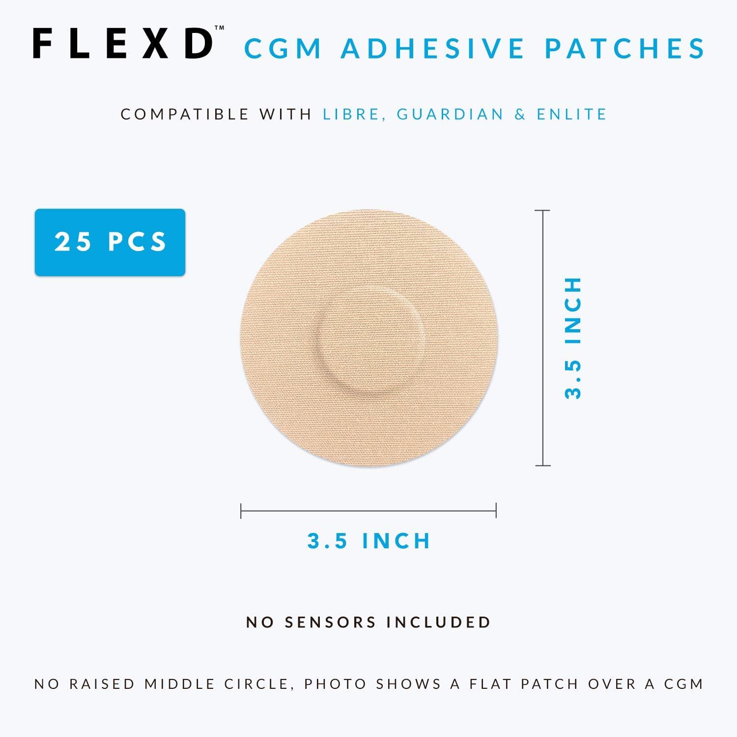 Flexd Libre Adhesive Patches (25-Pack) - Waterproof CGM Protection Tape ...
