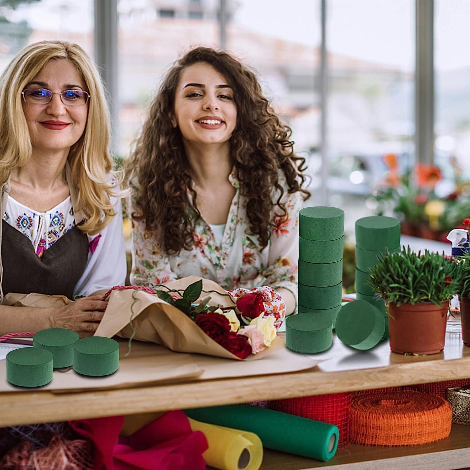 24 Pcs Round Floral Foam Blocks - Flower Arrangement Supplies for ...