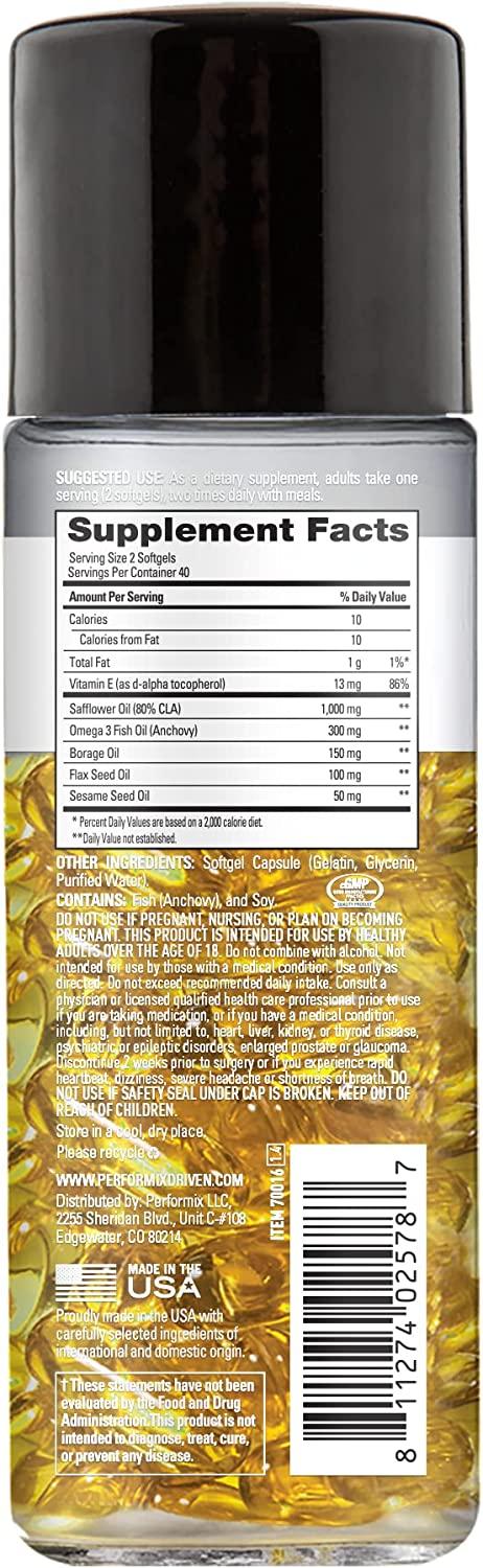 Performix SST Ab Cuts CLA Soft Gels for Men & Women - Non-Stimulant ...