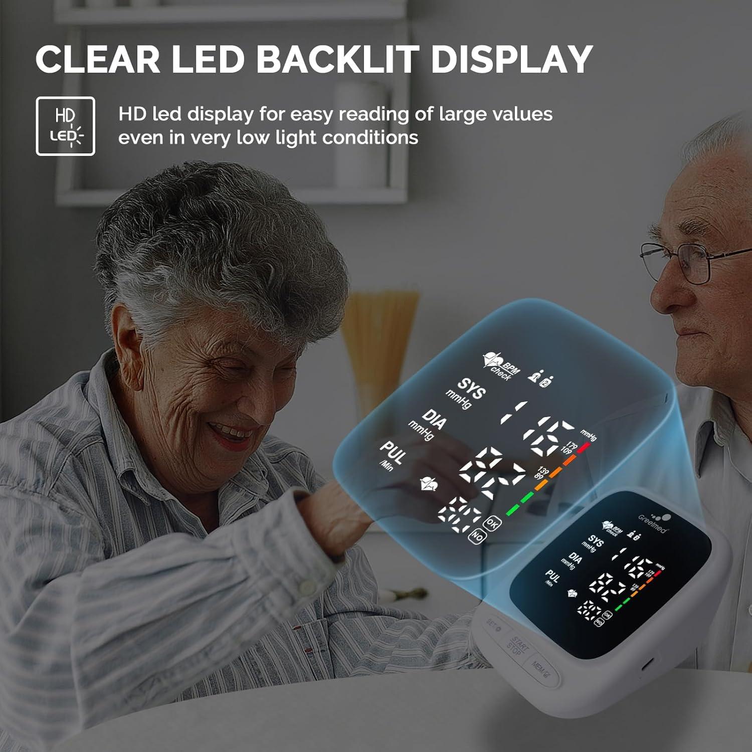 Automatic Talking Blood Pressure Monitor - Rechargeable Upper Arm Cuff ...
