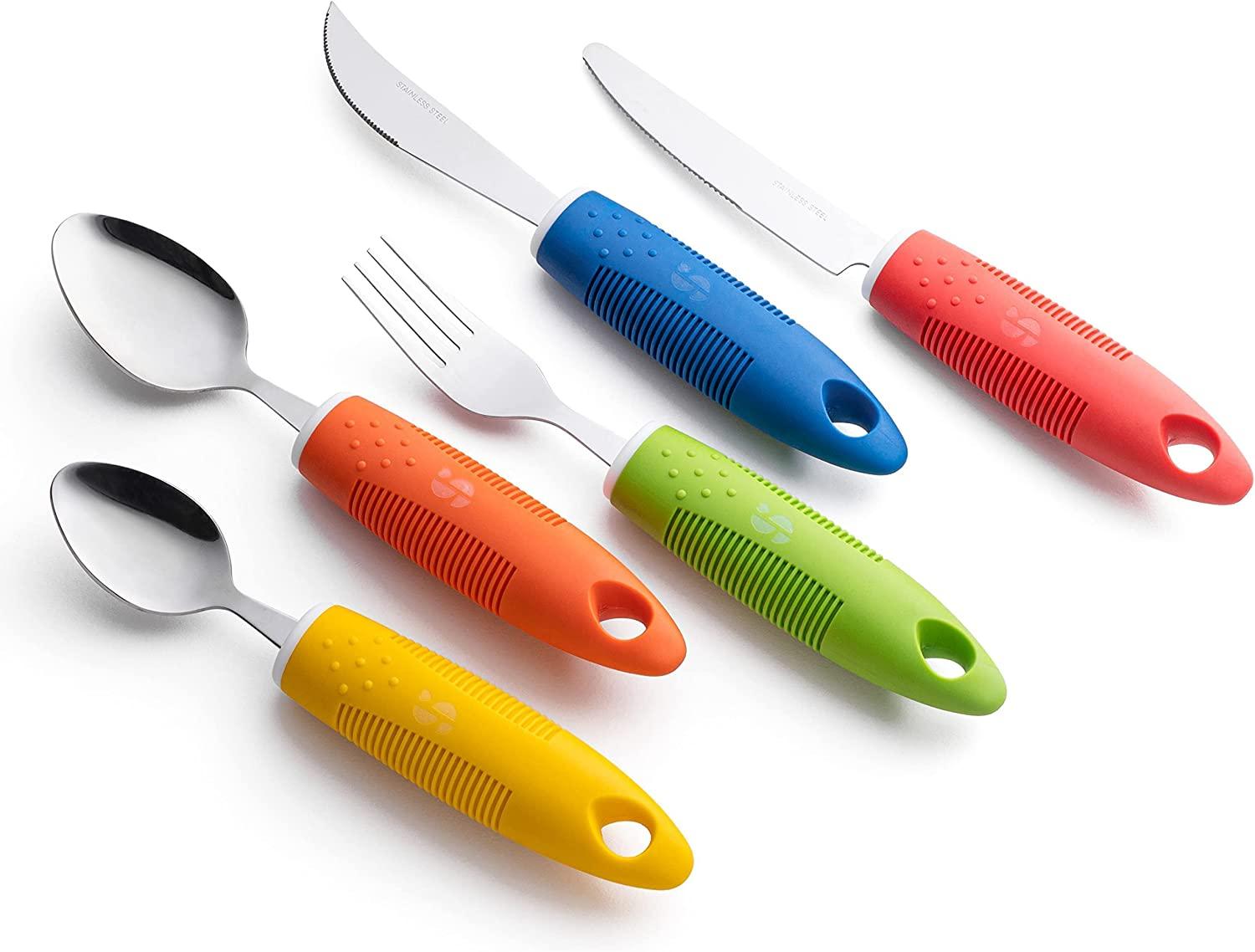 Special Supplies Adaptive Utensils (5-Piece Set) for Hand Tremors ...
