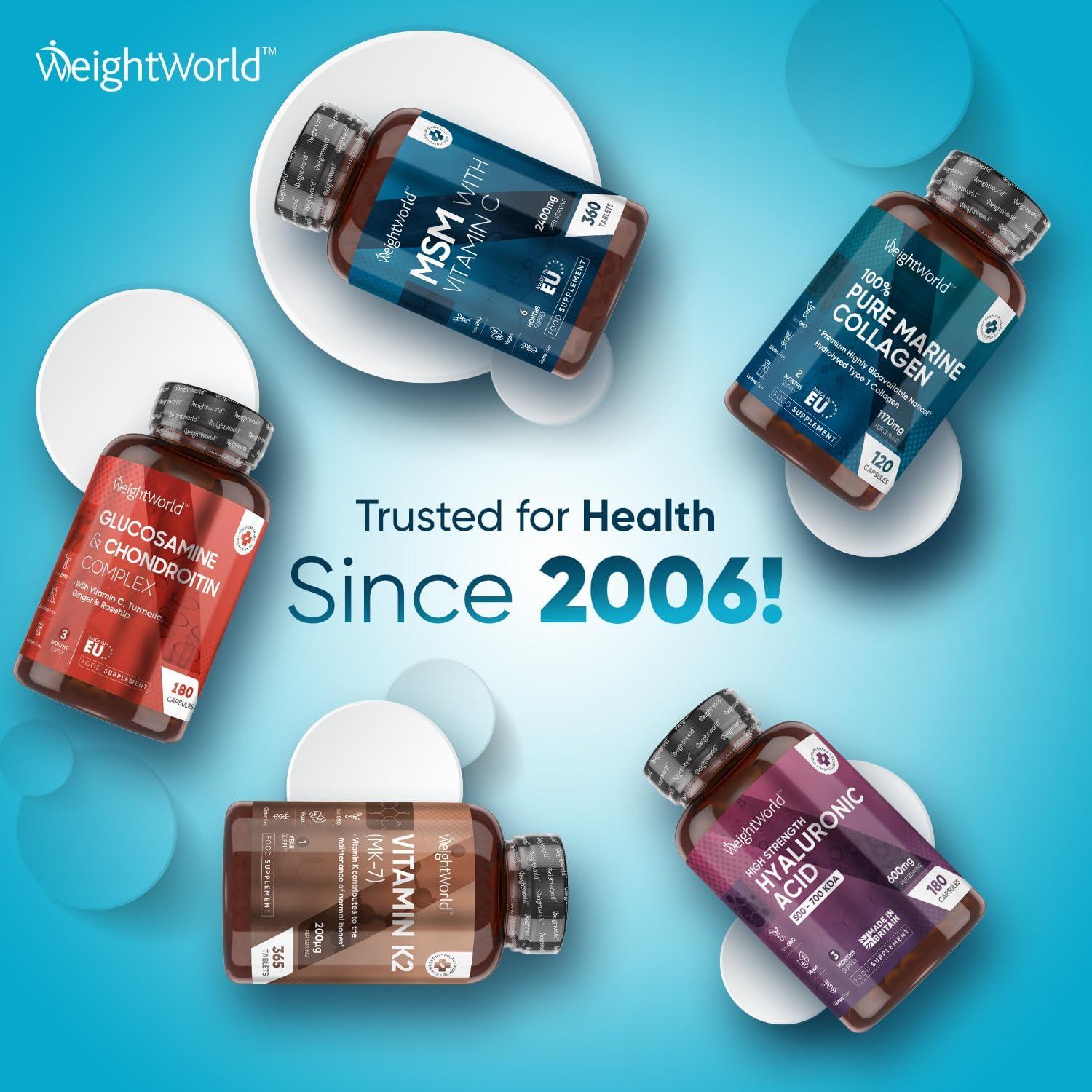 High Strength MSM Supplements with Vitamin C - 360 Vegan Tablets ...