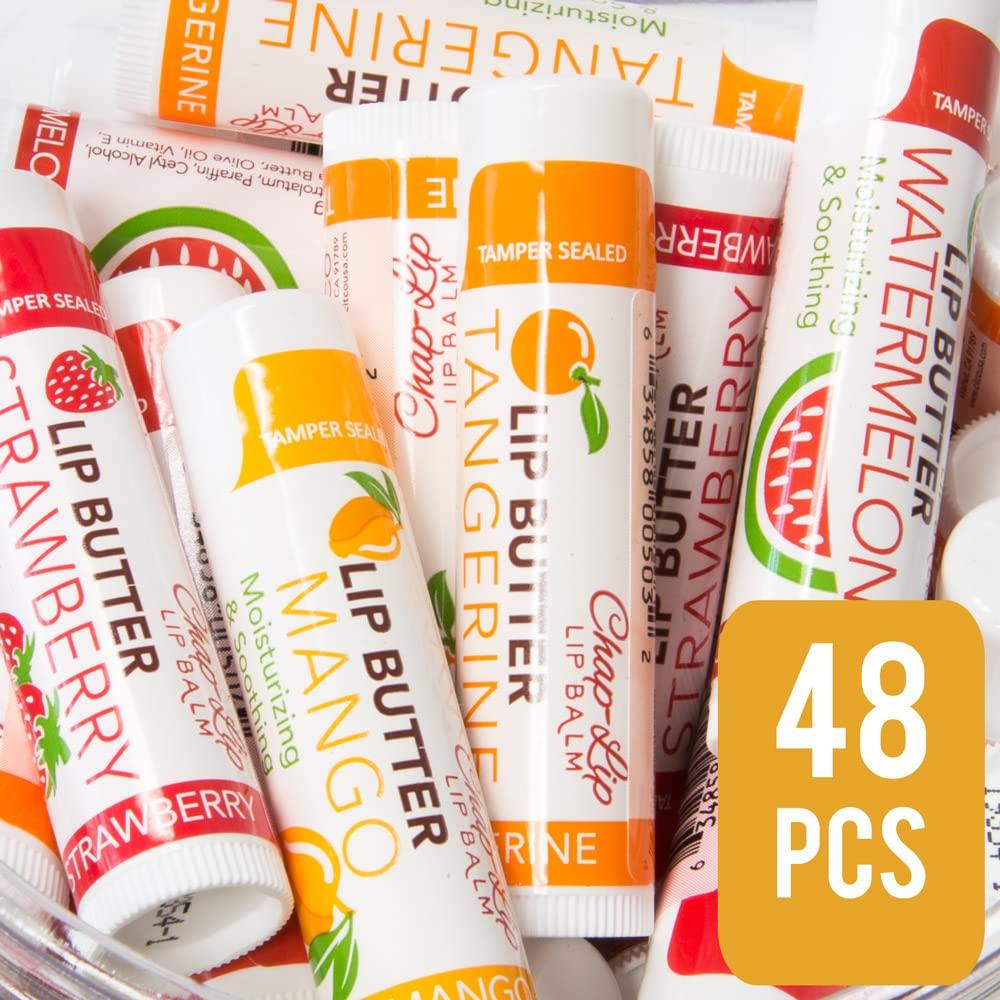 CHAP-LIP Lip Balm 48 Ct | Fruit Flavors, Cocoa Butter & Coconut Oil ...