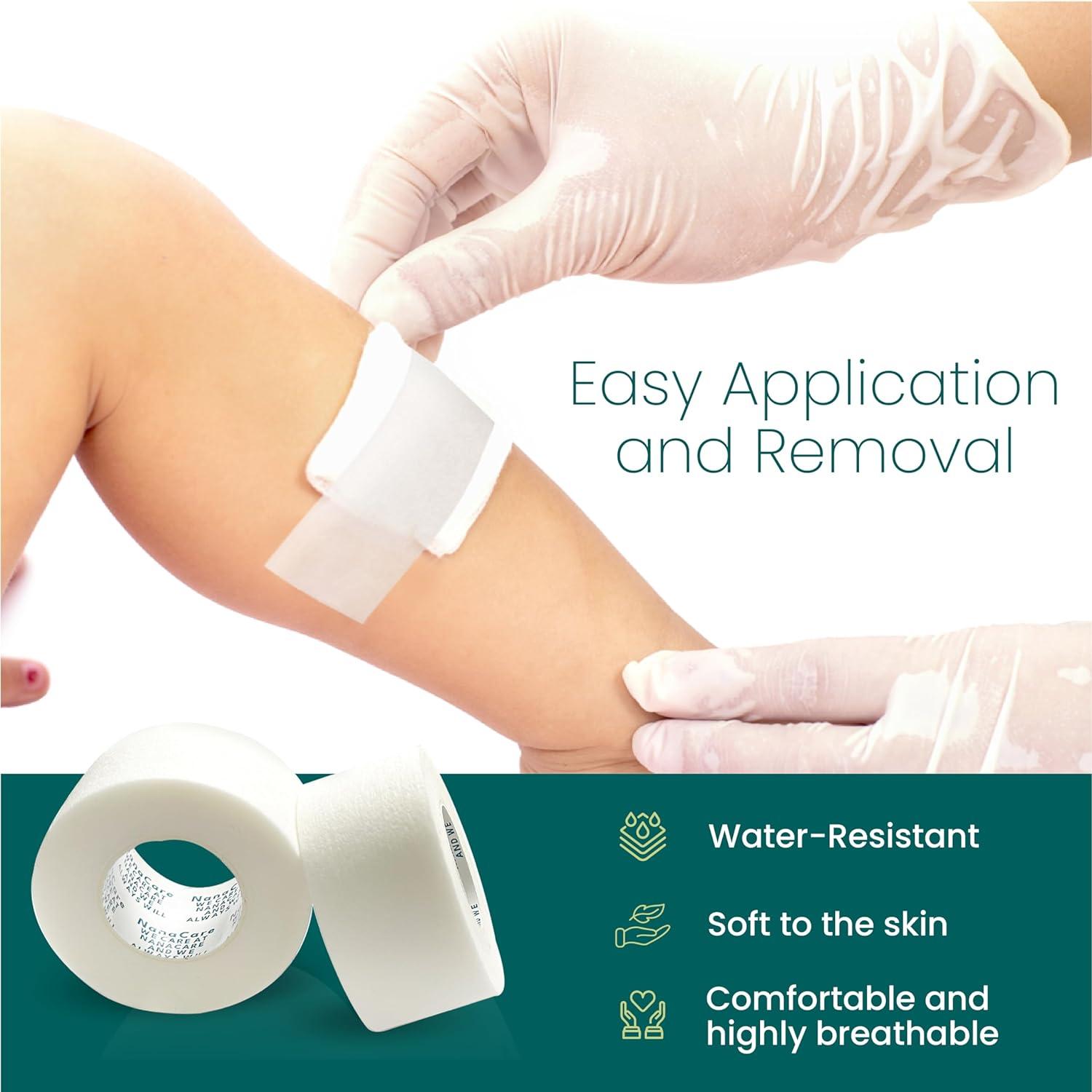 NanaCare Microporous Surgical Tape 2.5cm x 10m - 4 Rolls | Medical Tape ...