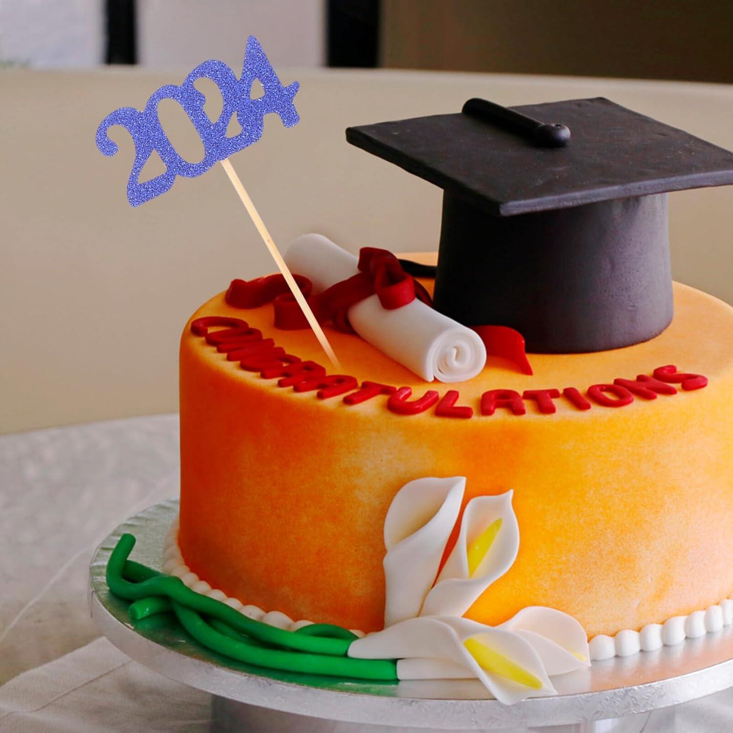 PRETYZOOM 12pcs 2024 Graduation Season Cake Insert Top Hat Cake ...