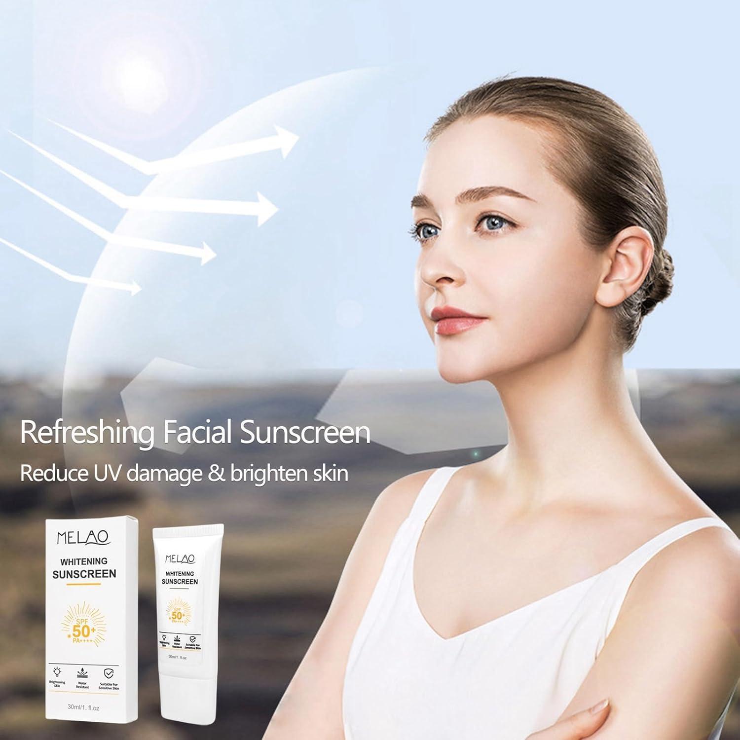 Hydrating SPF 50 Face Sunscreen with Vitamin C Niacinamide & Hyaluronic ...