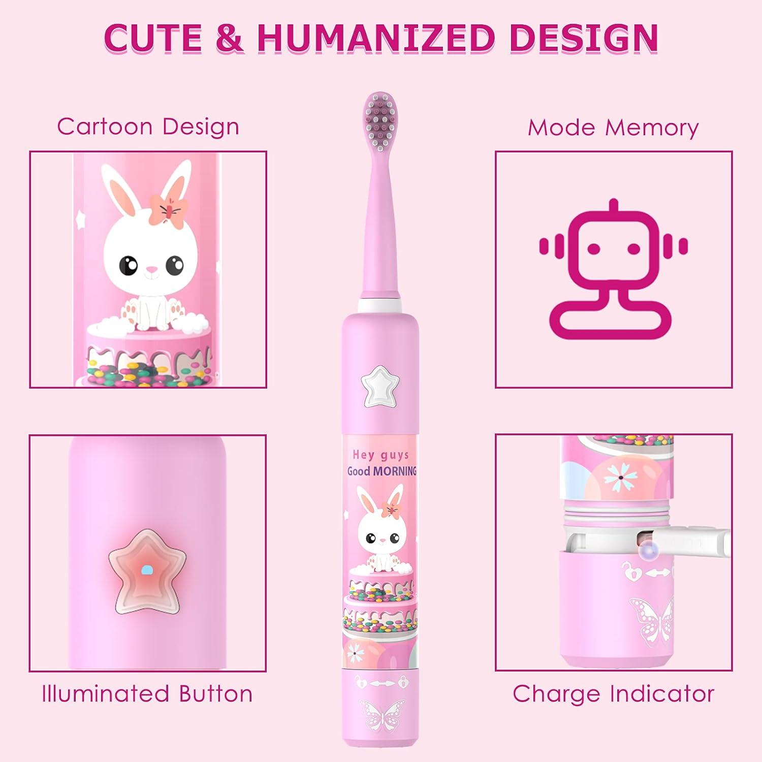 CHAIN PEAK Musical Kids Sonic Electric Toothbrush Rechargeable Smart ...