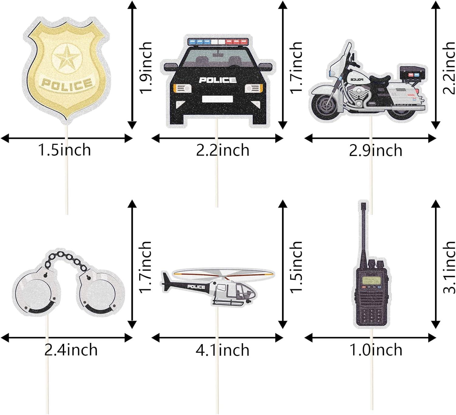 MEFENG Police Cupcake Topper Policeman Cupcake Topper Police Theme ...