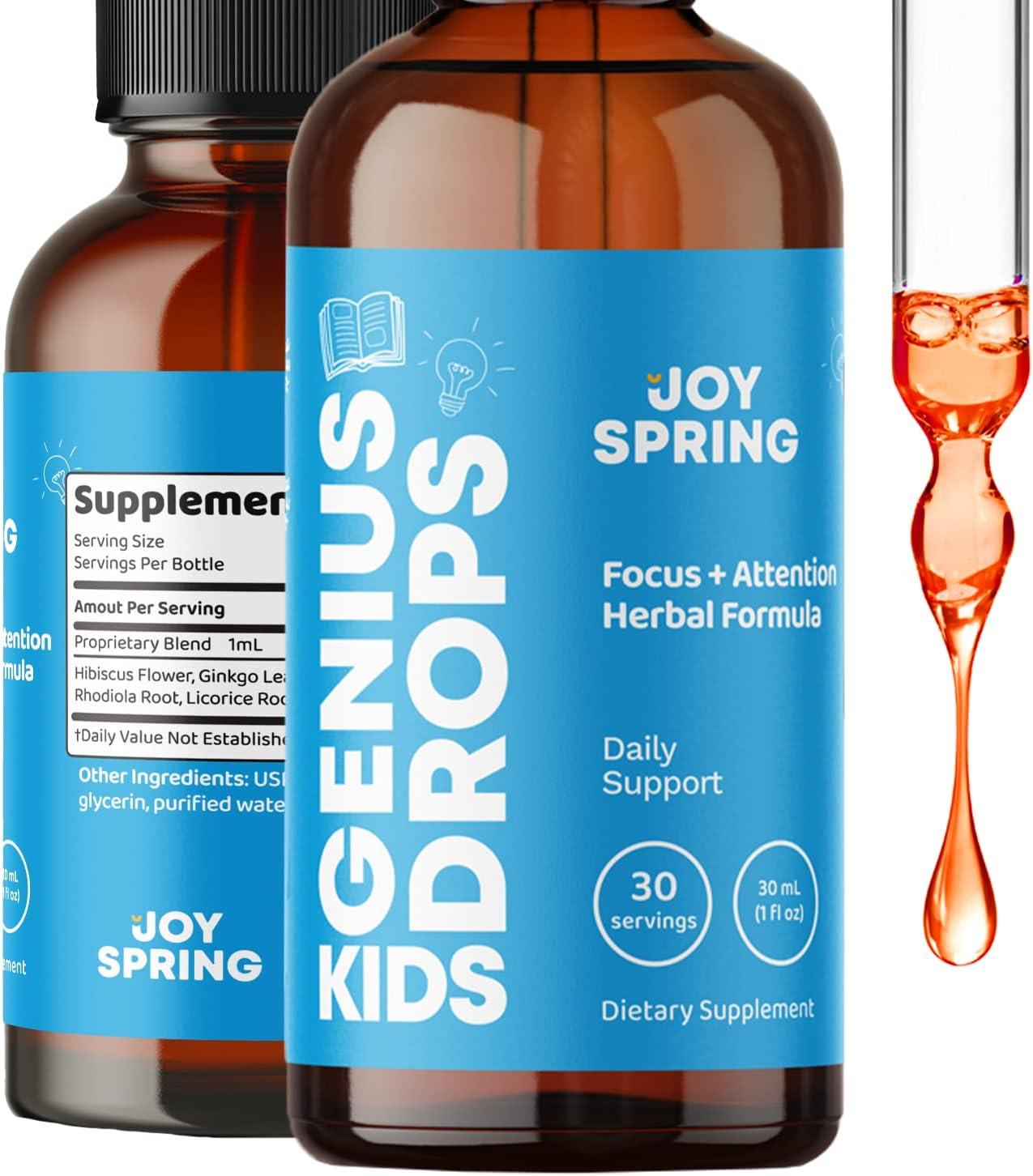 JoySpring Genius Drops: Kids Brain Function Support & Mineral Sunscreen ...