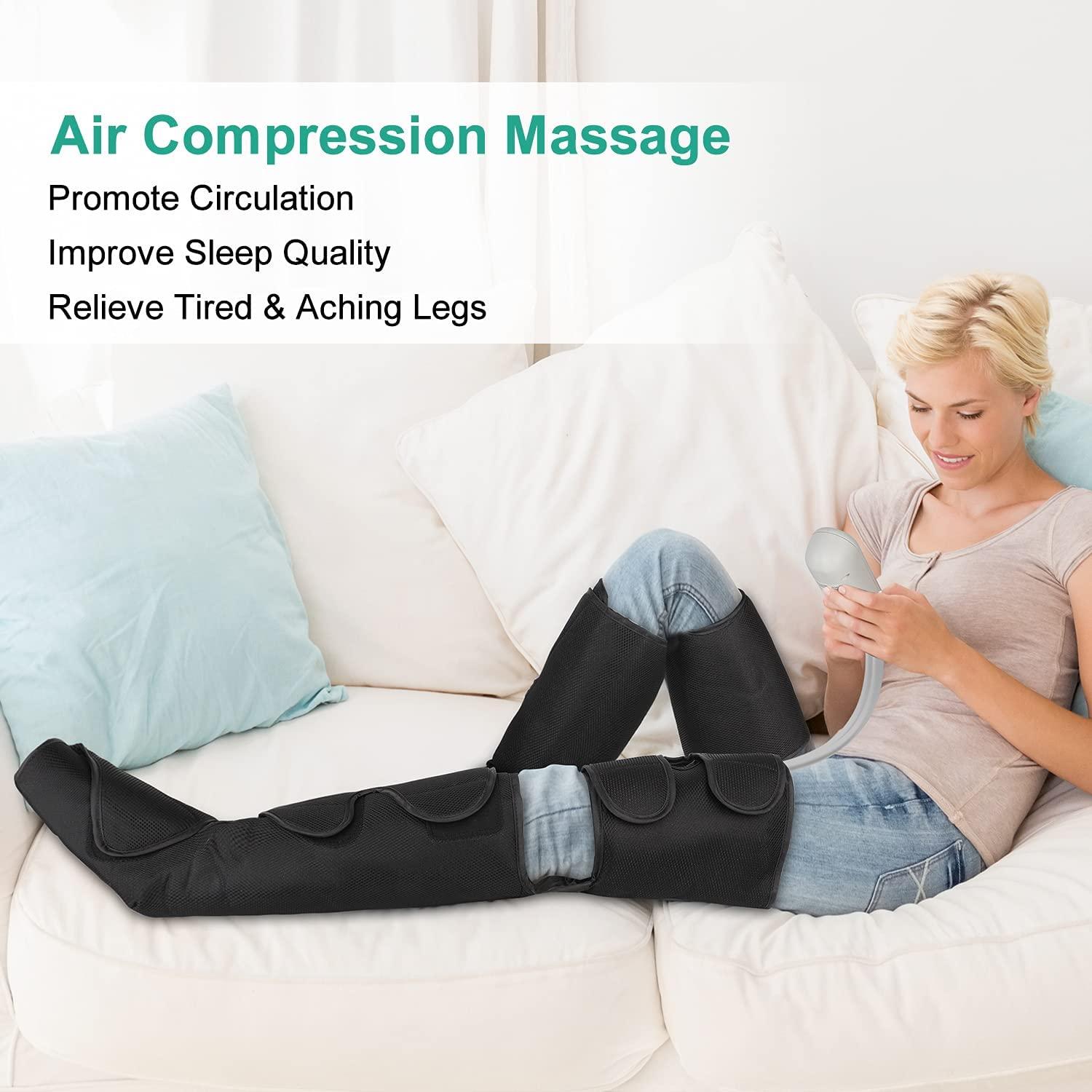 QUINEAR Leg Massager - Air Compression System for Feet, Calves & Thighs ...