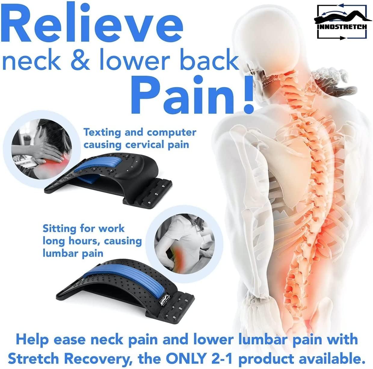 2-in-1 Back and Neck Stretcher for Pain Relief - Chiro Board for Spinal ...