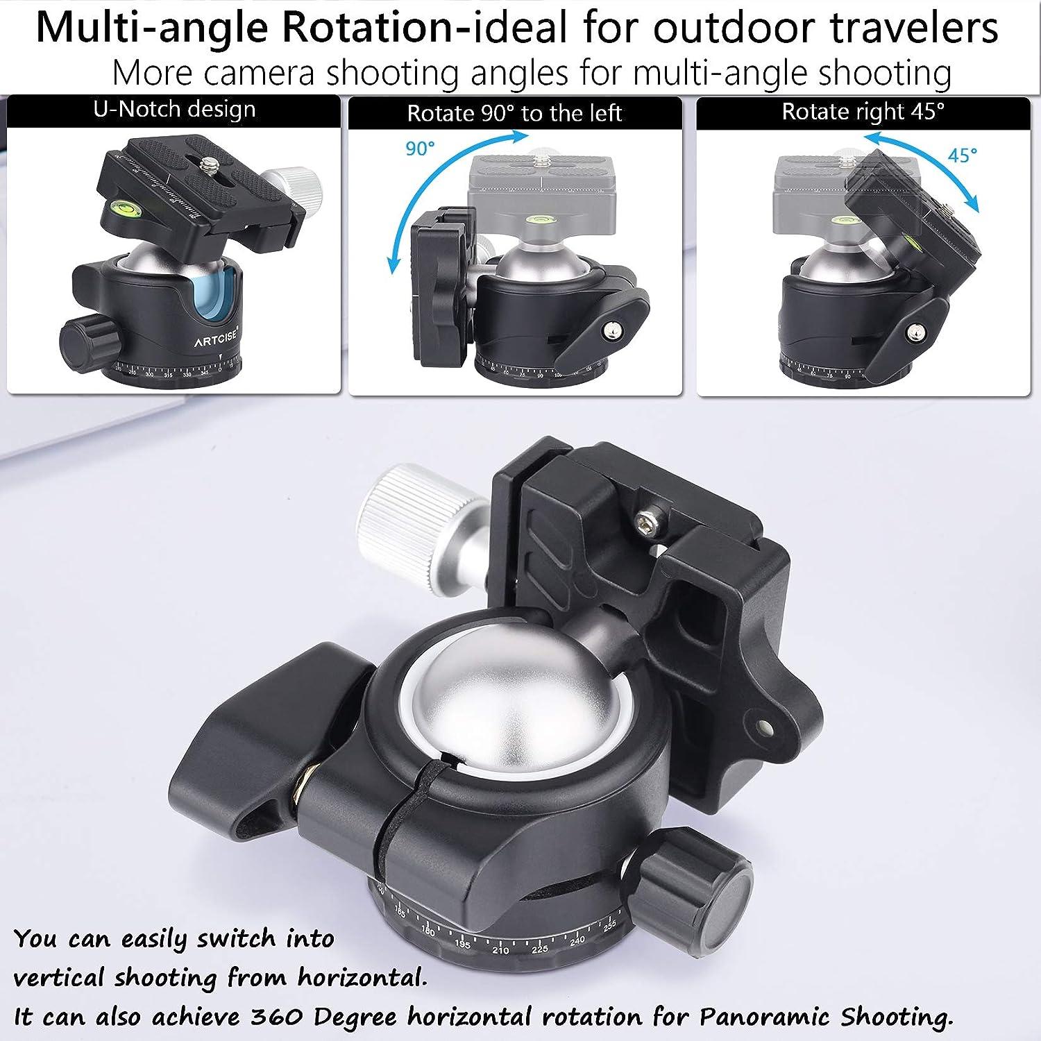 Professional 36mm Low Profile Ball Head with 360 Rotation & QR Plate ...