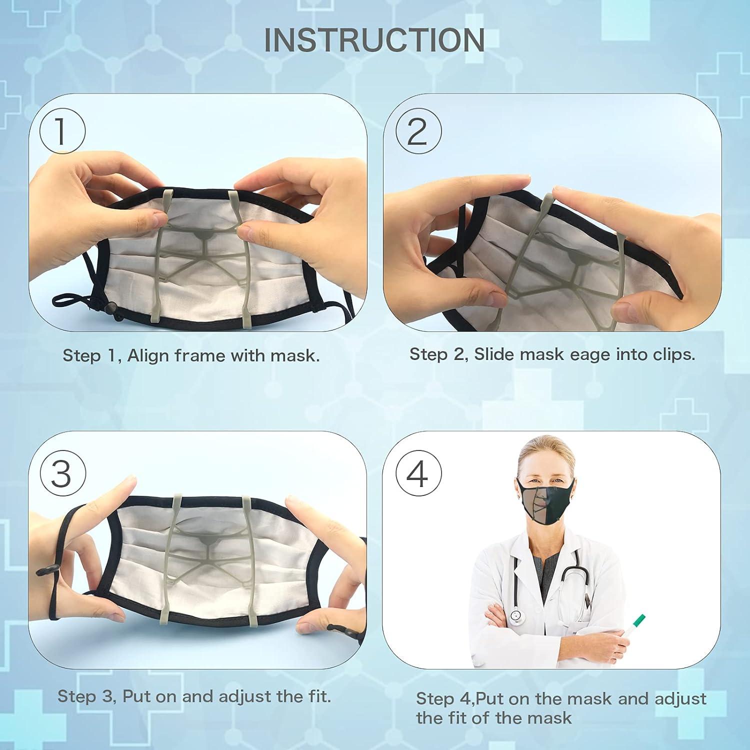 Awolf Face Mask Holder 3D Bracket 5-Pack Grey - Inner Support Frame for ...