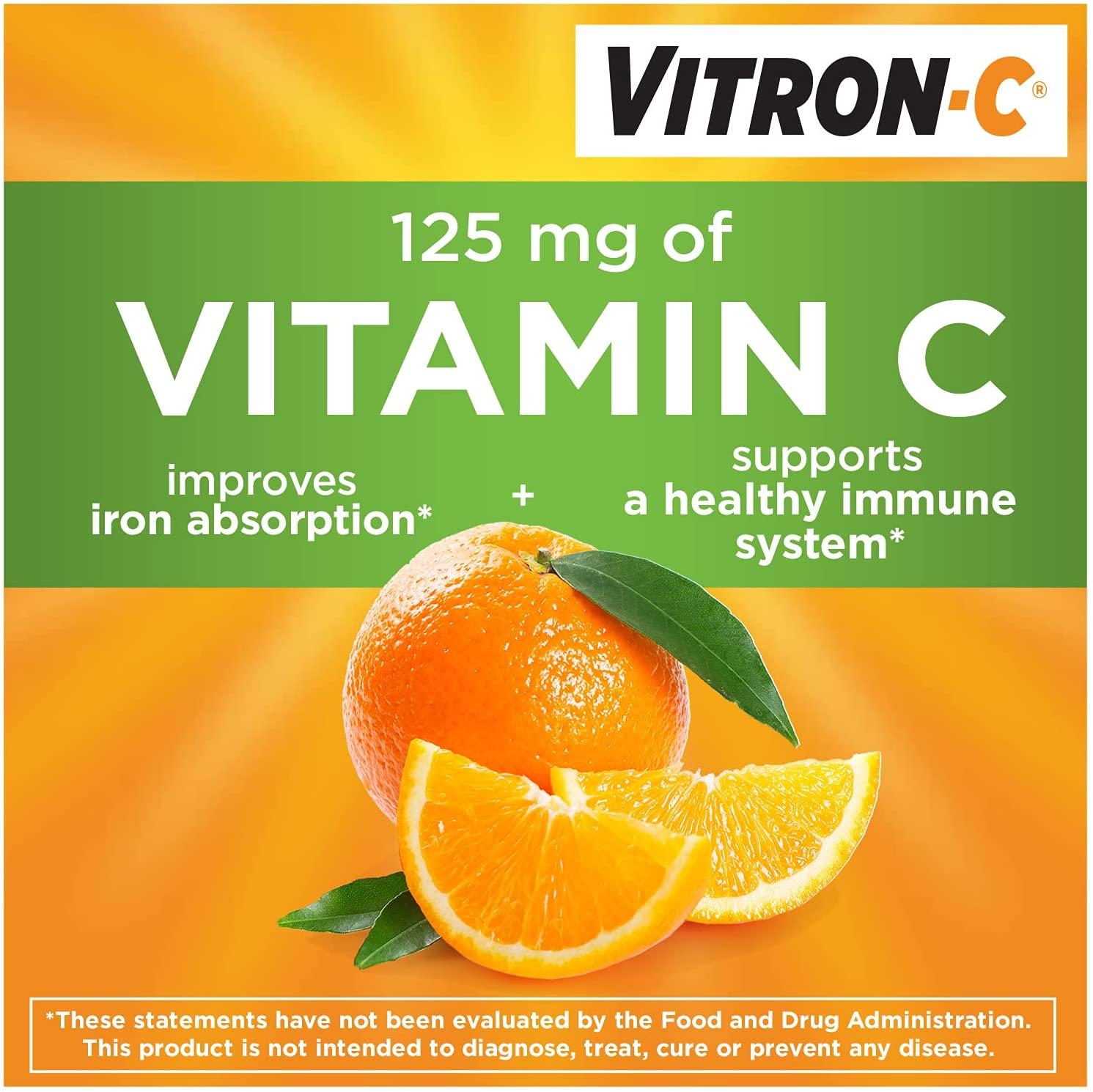 Vitron-C High Potency Iron Supplement with Vitamin C - 60 Capsules for ...