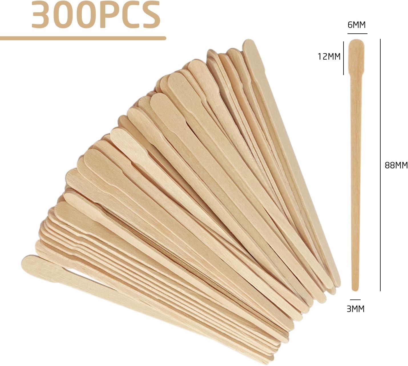 300PCS Waxing Sticks - Premium Body Hair Removal Applicator Wood ...