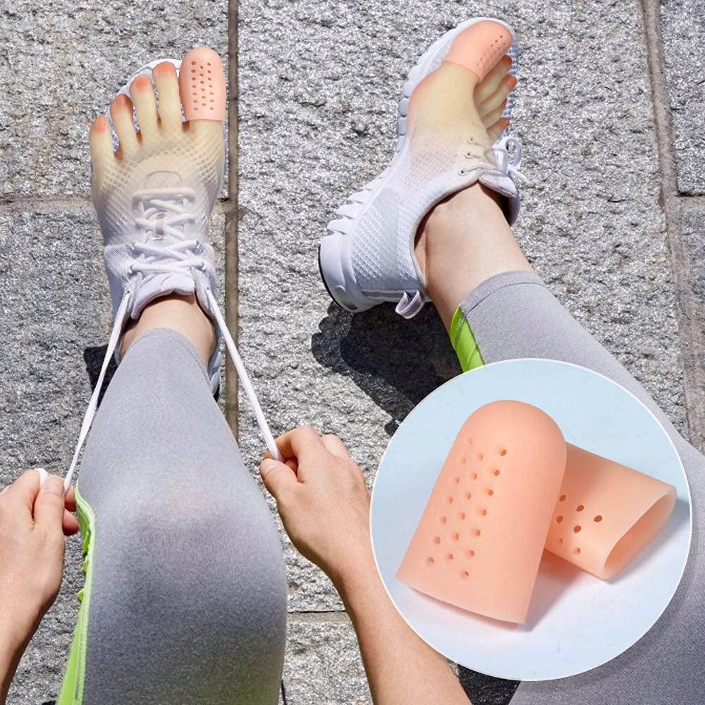Big Toe Cap Support 10 Pack - Beige Breathable Toe Protectors for ...