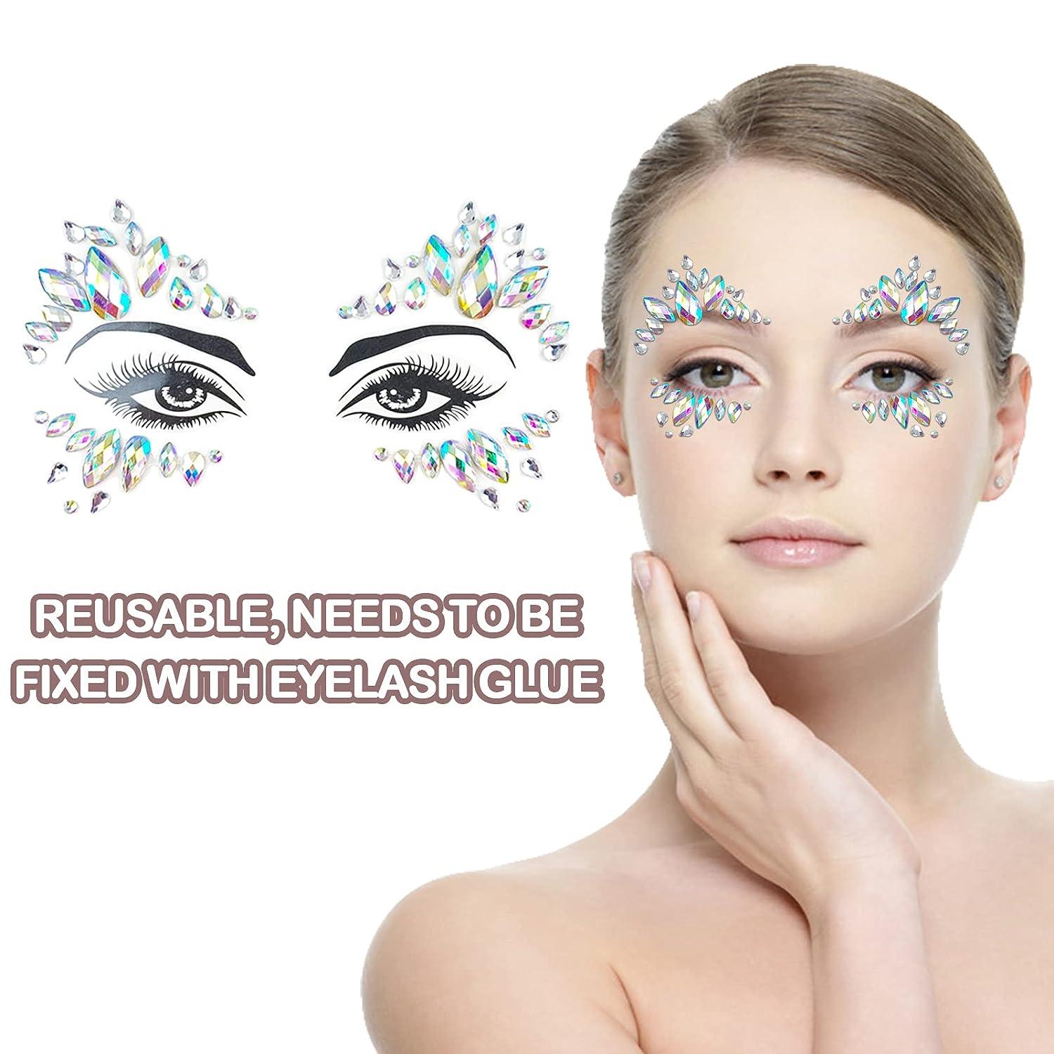 Crystal Festival Face Jewels Rhinestone Body Gems Stickers - 2pcs | Buy ...