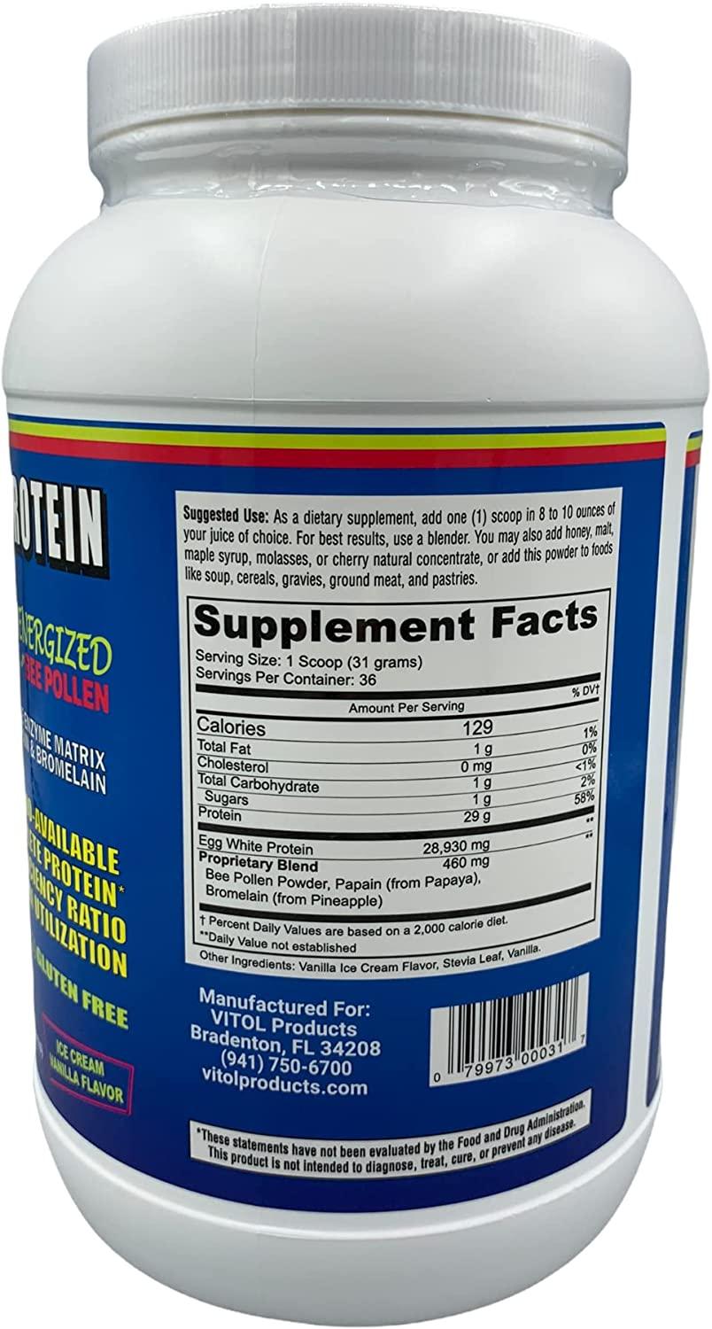 Vitol 100% Egg Protein Vanilla 40 oz - Pure Protein Supplement | Buy ...