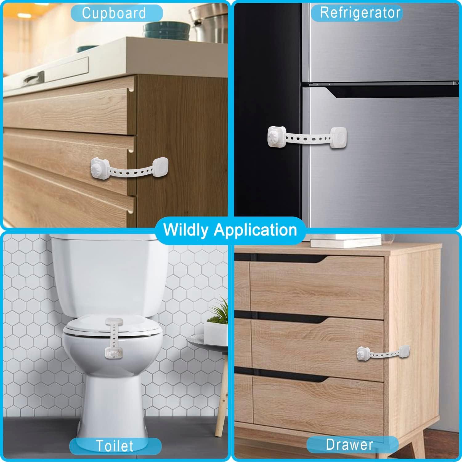 REDTRON Adjustable Child Safety Locks 6Pcak Baby Proofing Cabinet Locks ...