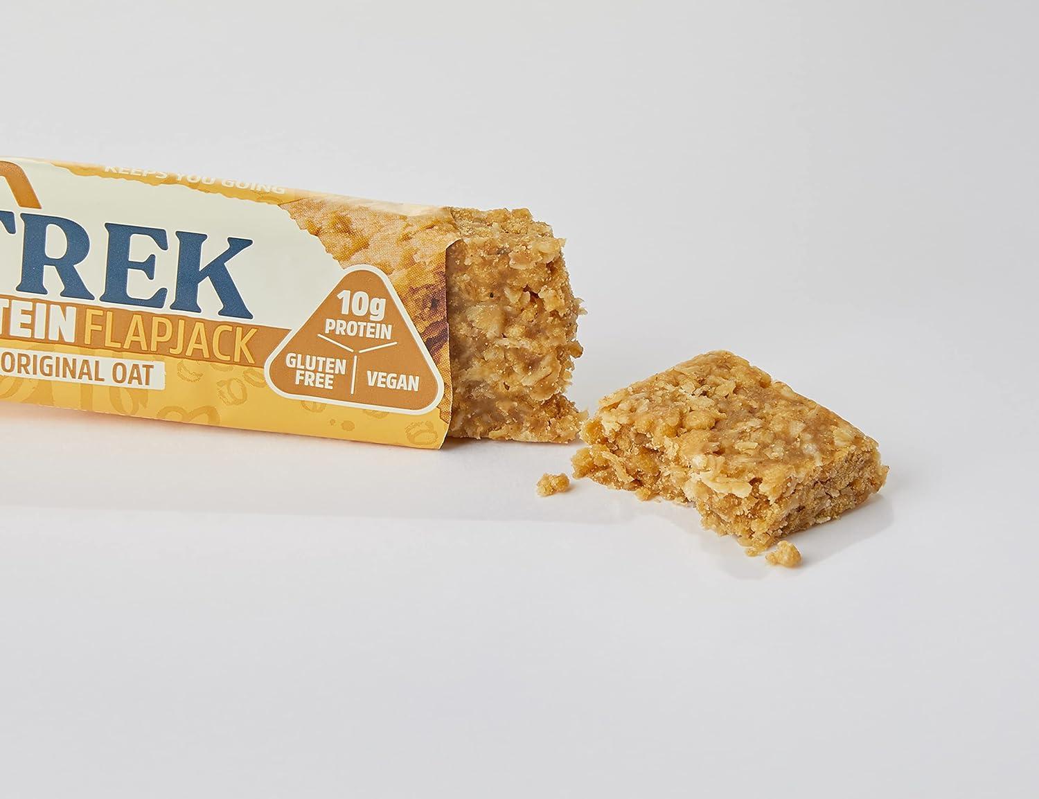 TREK High Protein Flapjack Original Oat - Gluten Free - Plant Based ...