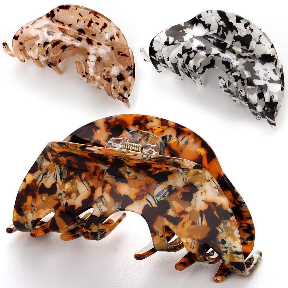 LONEEDY Leopard Print Hair Clips - 3 Pack (Black Beige Brown) | Chic ...