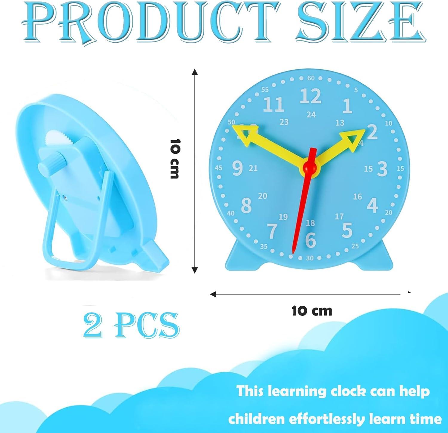 BVSRCP Learning Watch for Kids - 2-Piece Blue 24-Hour Clock for Early ...