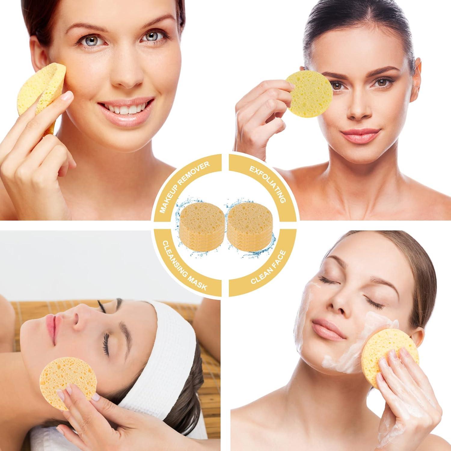 20 Natural Cellulose Facial Sponges for Cleansing and Exfoliating ...