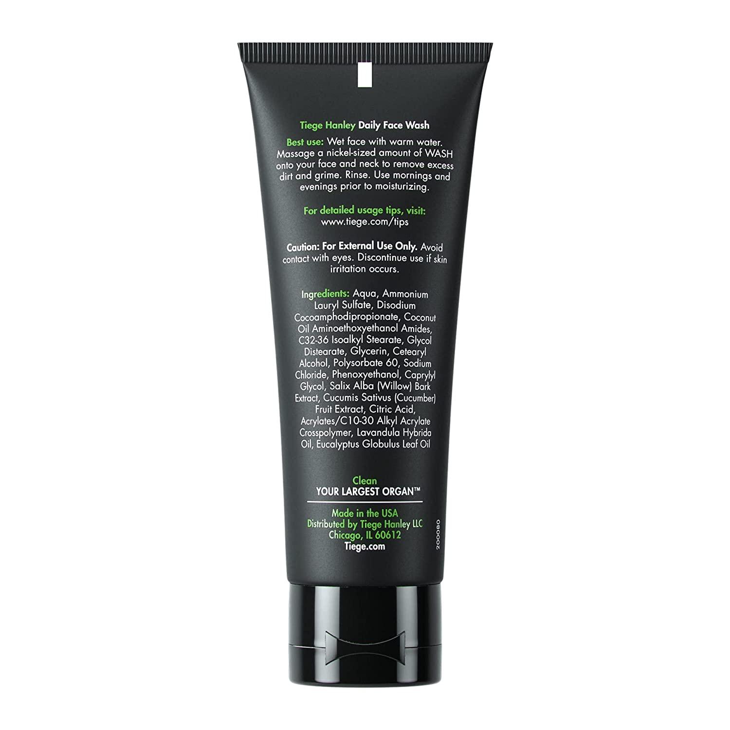 Tiege Hanley Daily Face Wash for Men | 30 Day Supply | Gently Cleanses ...