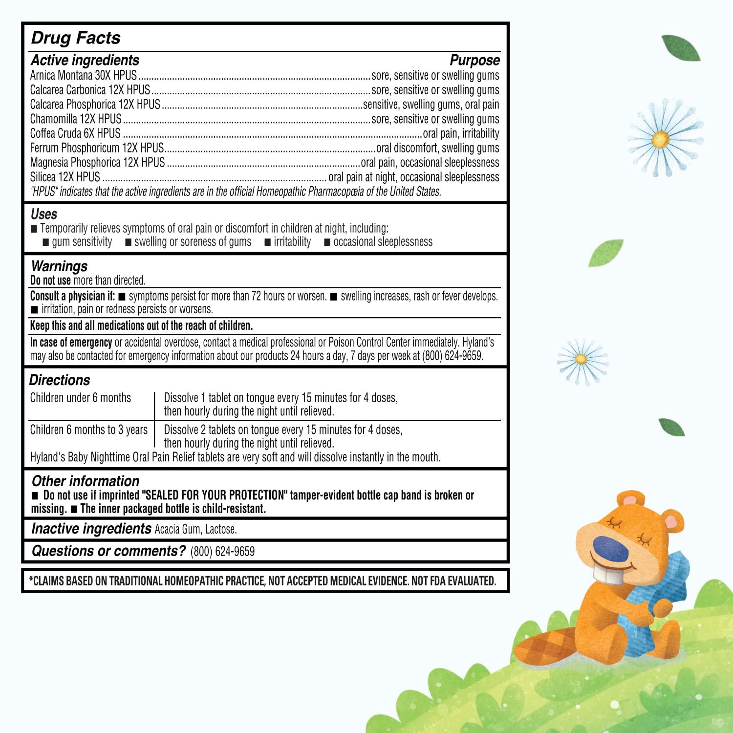 Hyland's Naturals Baby Nighttime Soothing Tablets - Chamomilla for Oral ...