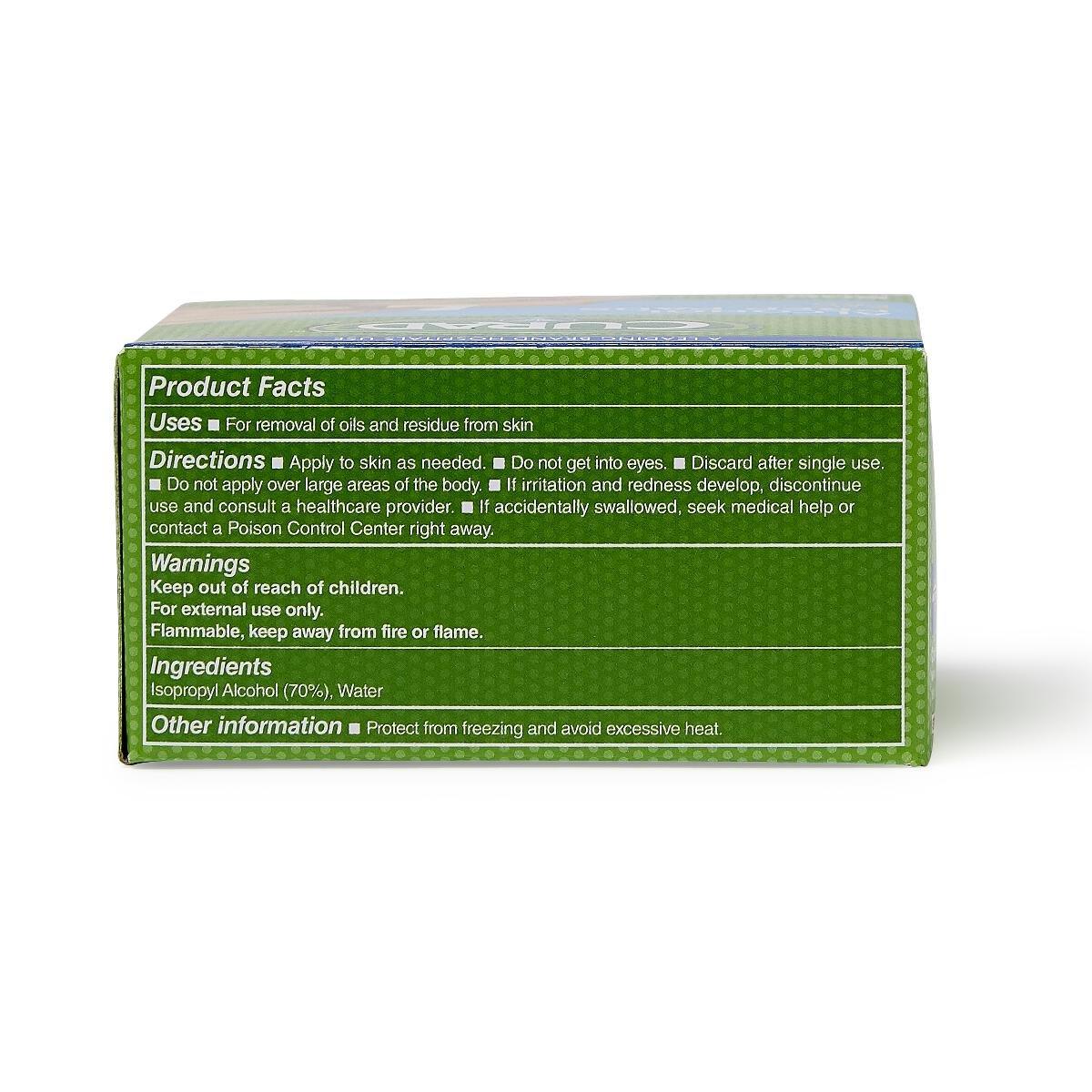 Curad Alcohol Disinfectant Prep Pads 2-ply Medium Size 200 Count ...