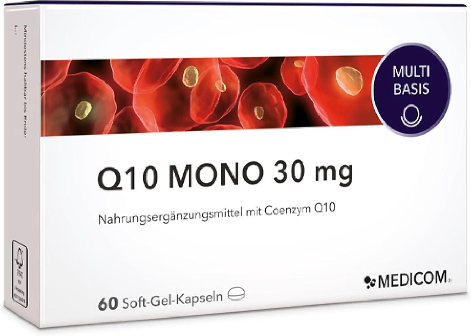 Medicom-Q10 Mono 30 mg Capsules - Natural Coenzyme Q10 Supplement for ...