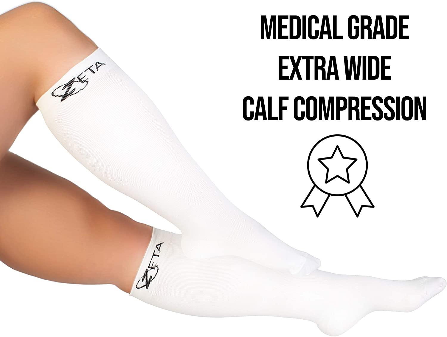 Zeta Socks XXXL Wide Plus Size Calf Compression, Soothing Comfy ...