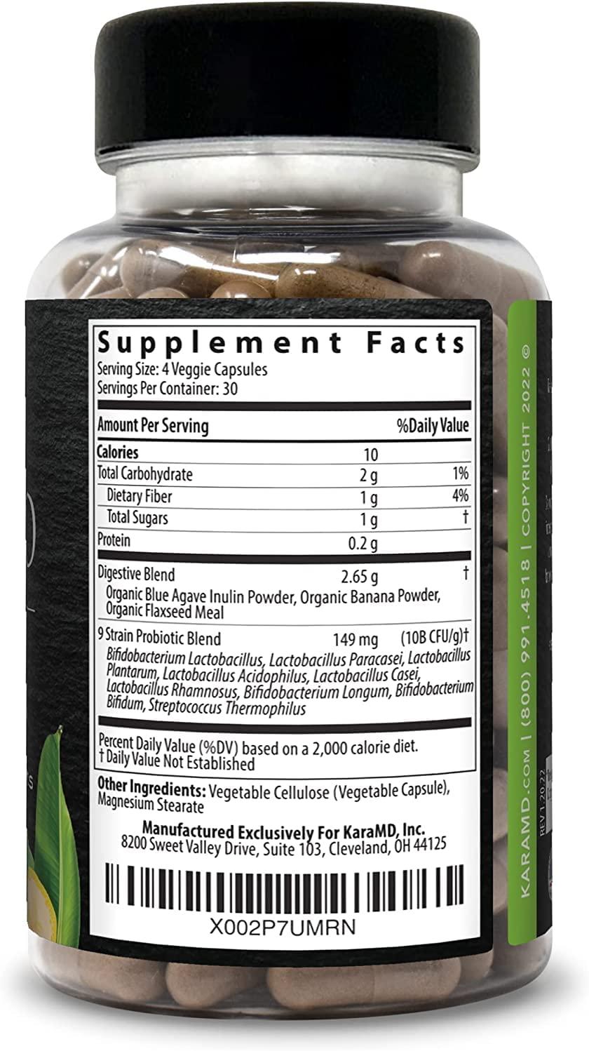 KaraMD GutBio Max Fiber Supplement with Digestive Enzymes, Prebiotics ...