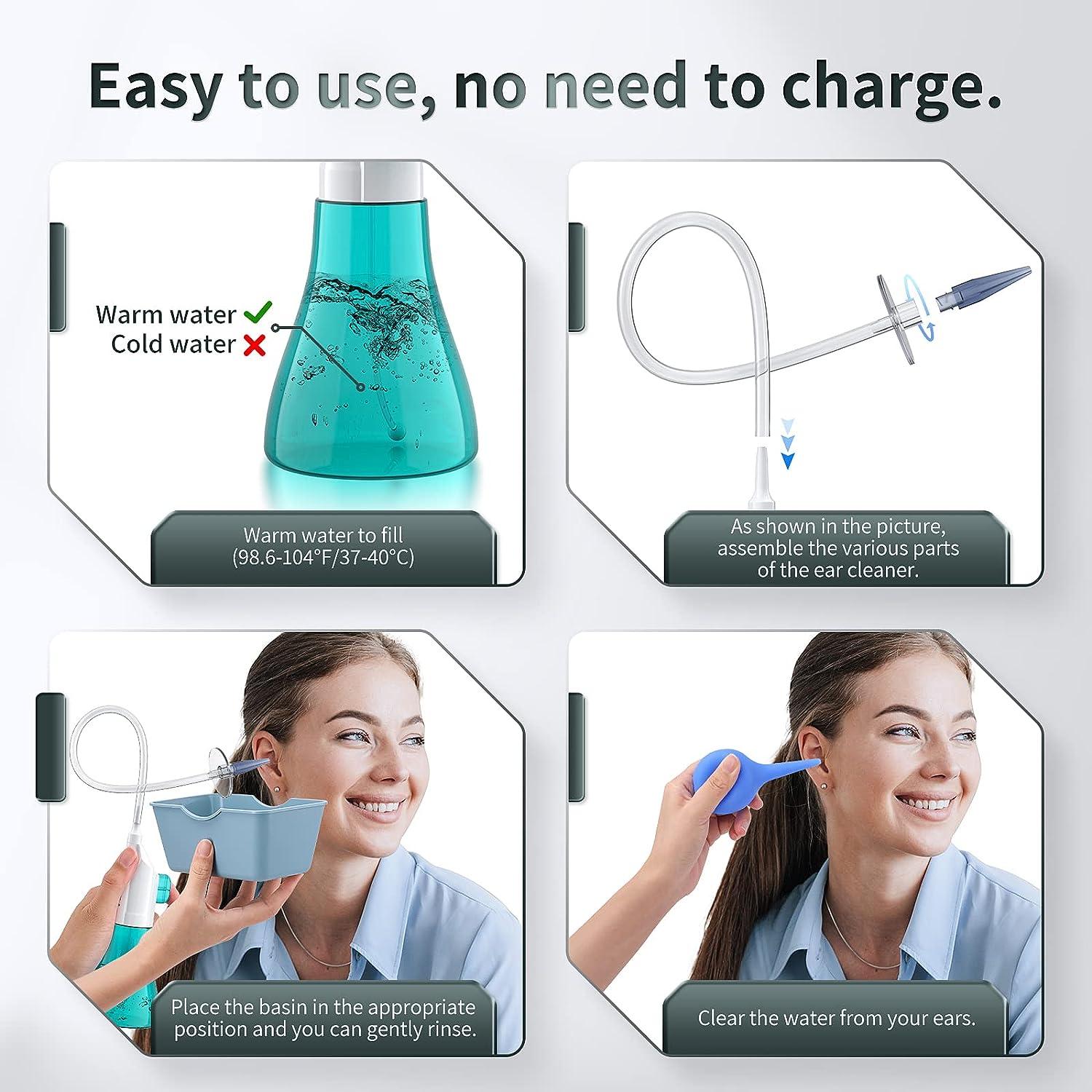 Ear Wax Removal Kit - Manual Ear Irrigation Flushing System for Safe ...