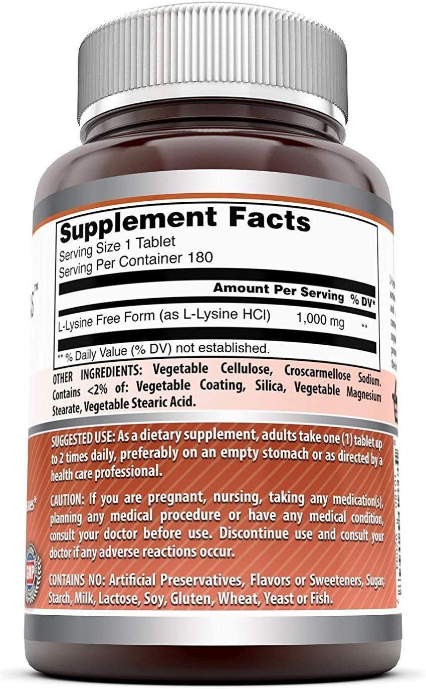 Amazing Formulas L-Lysine 1000mg Amino Acid Vitamin Tablets - 360 Count ...