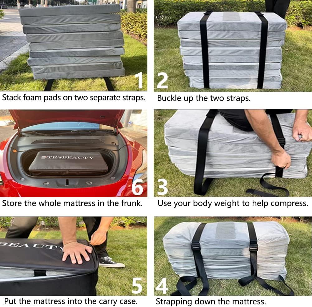 TESBEAUTY Tesla Model Y Camping Mattress & Carry Case - High Density ...