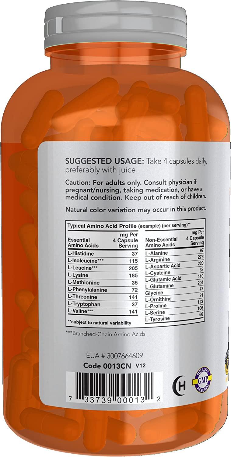 Now Sports Nutrition Amino Complete Protein Blend - 360 Veg Capsules ...