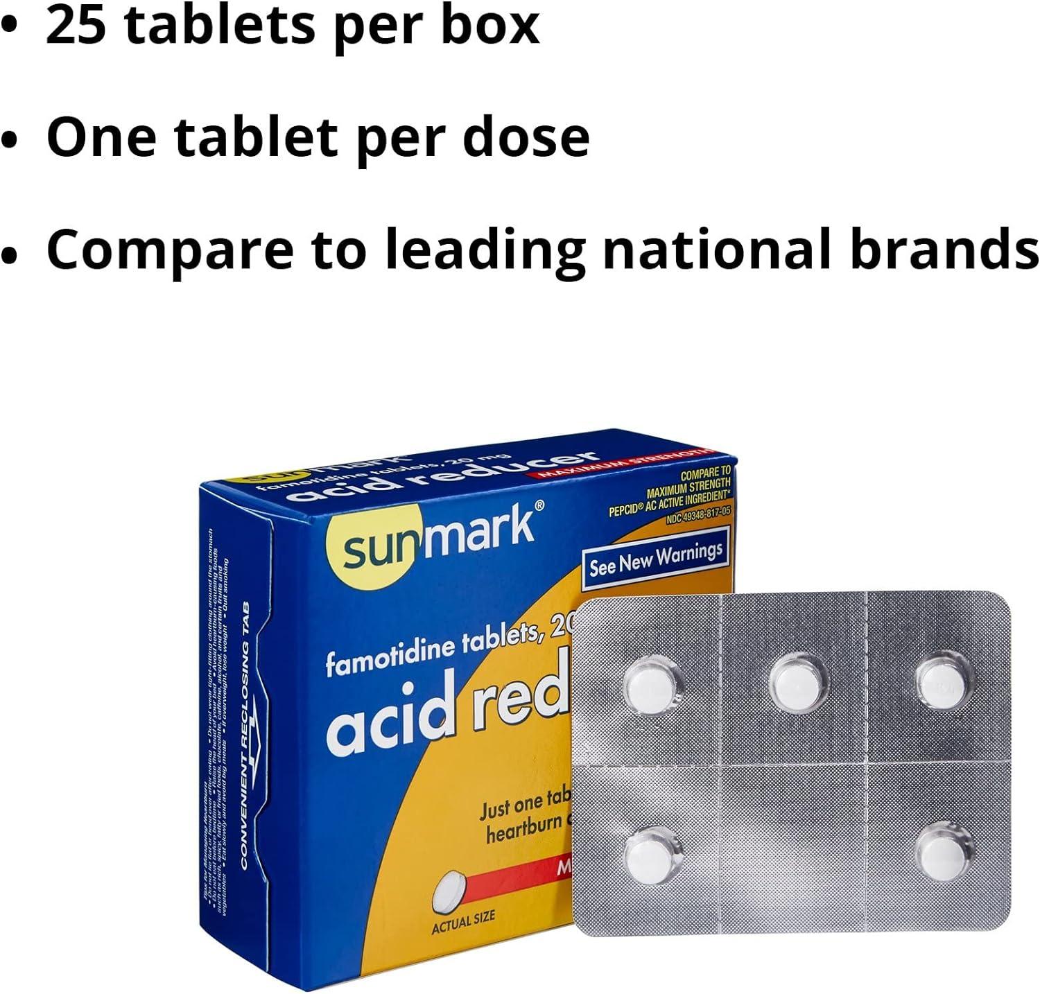 Sunmark Famotidine 20mg Tablets for Heartburn Relief - 25 Count | Buy Now with Express ...