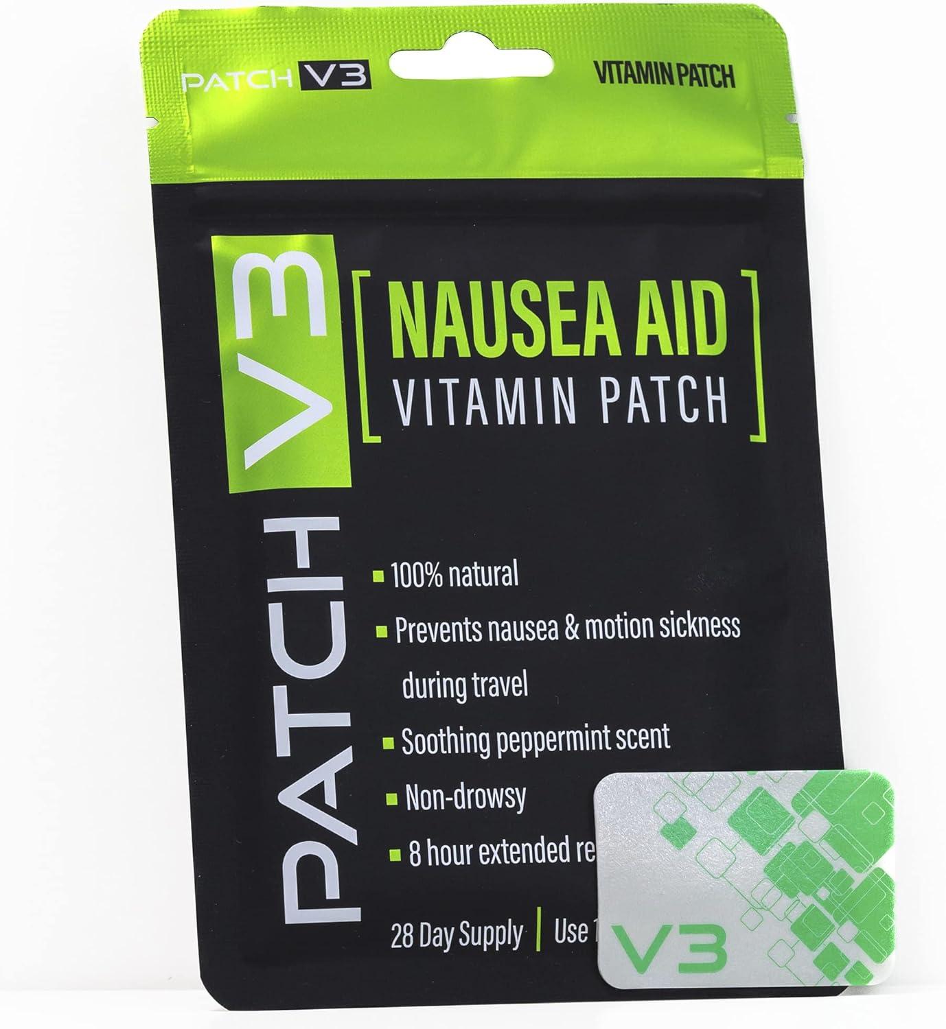 Patch V3 Nausea Aid - Travel Support with Ginger Root, Chamomile ...