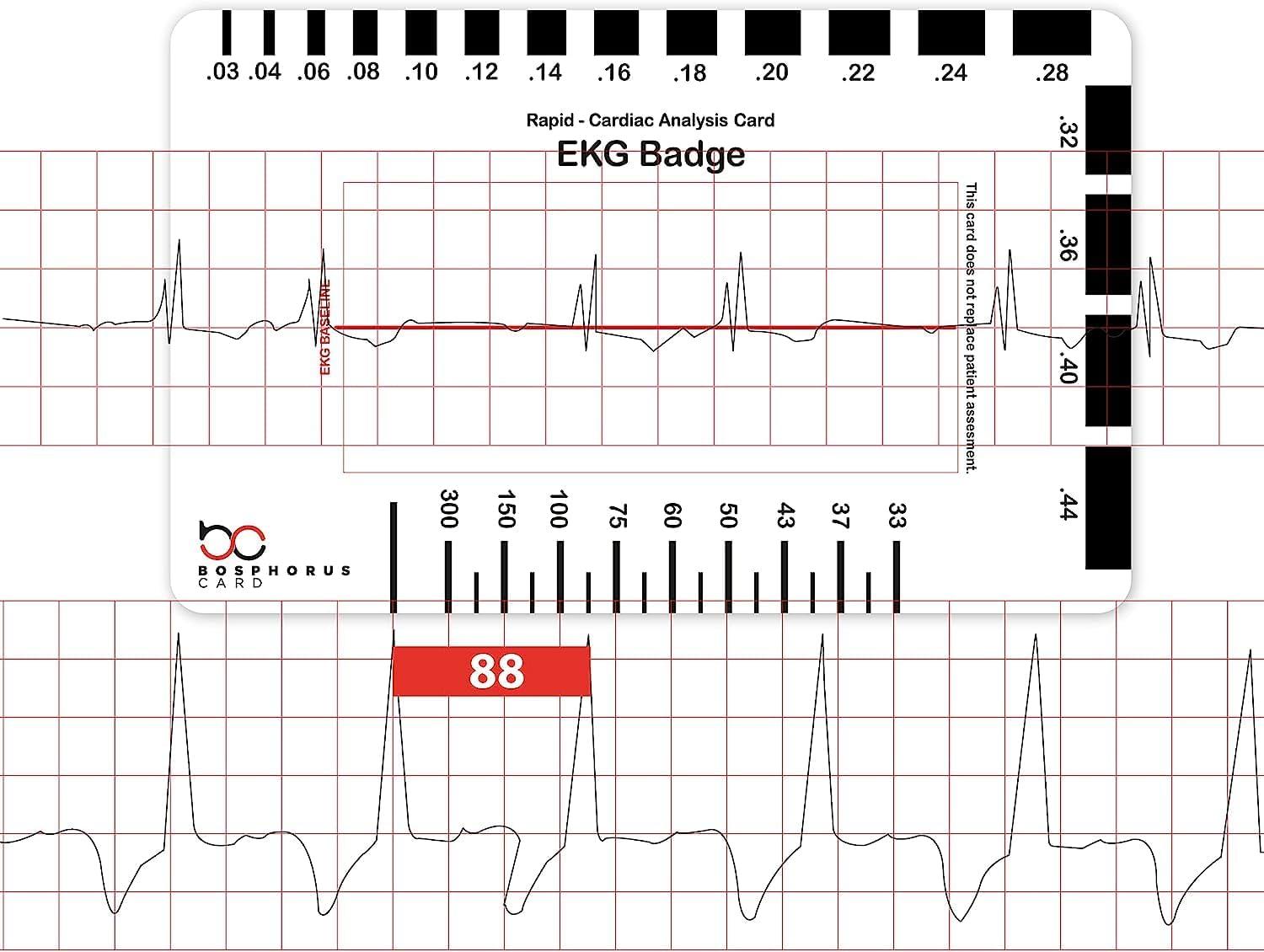 EKG PVC Badge Card for Accurate ECG Interpretation, No Calipers Needed ...