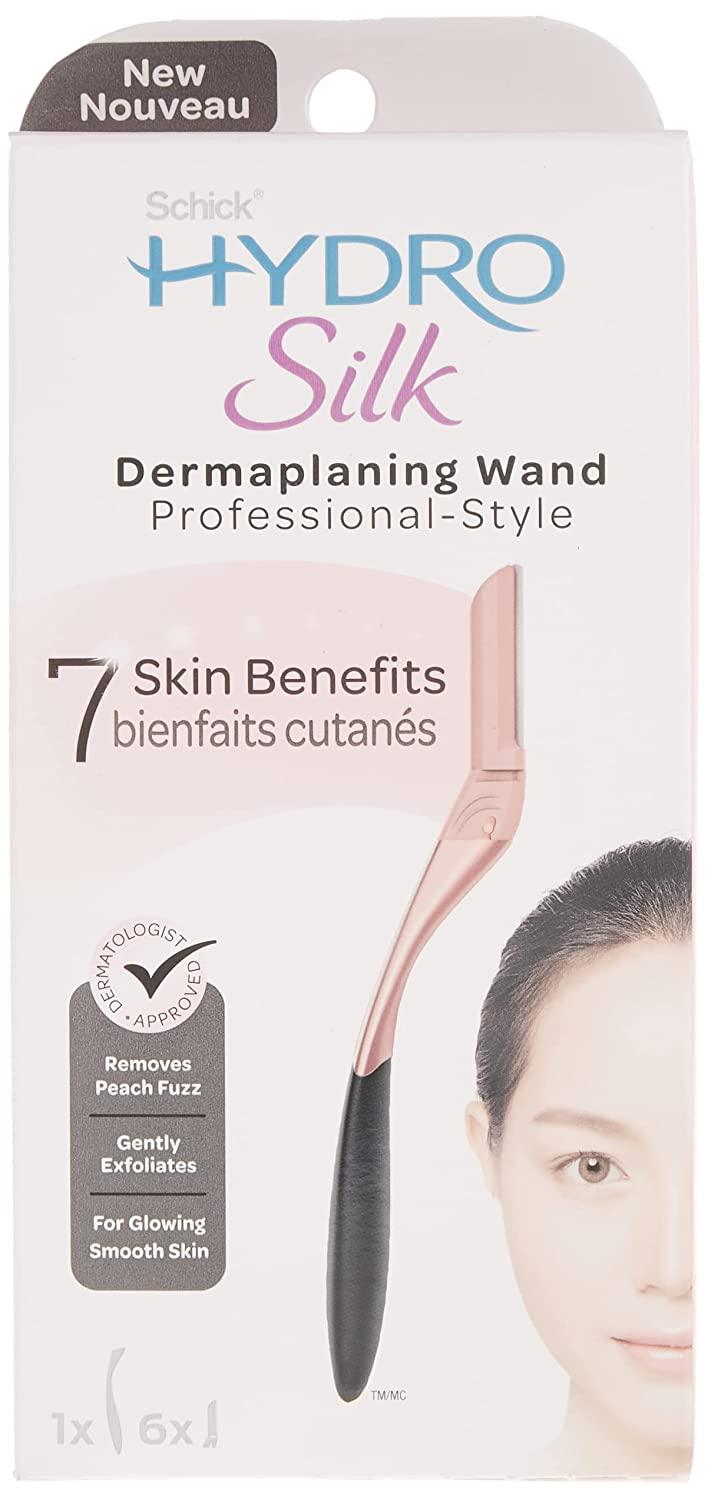 Schick Hydro Silk Dermaplaning Wand with 6 Refill Blades - Professional ...