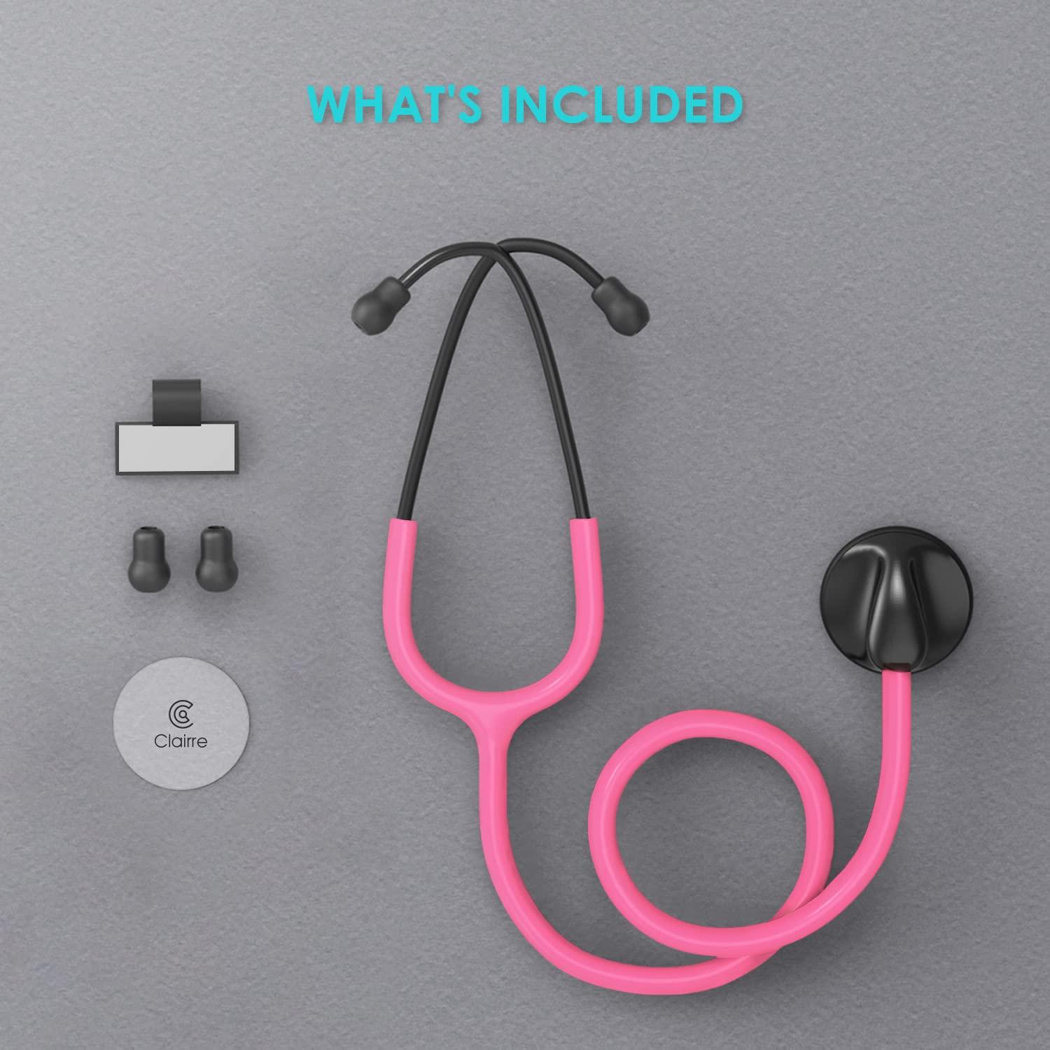 Clairre Single Head Stethoscope - Pink Tube for Medical and Home Use ...