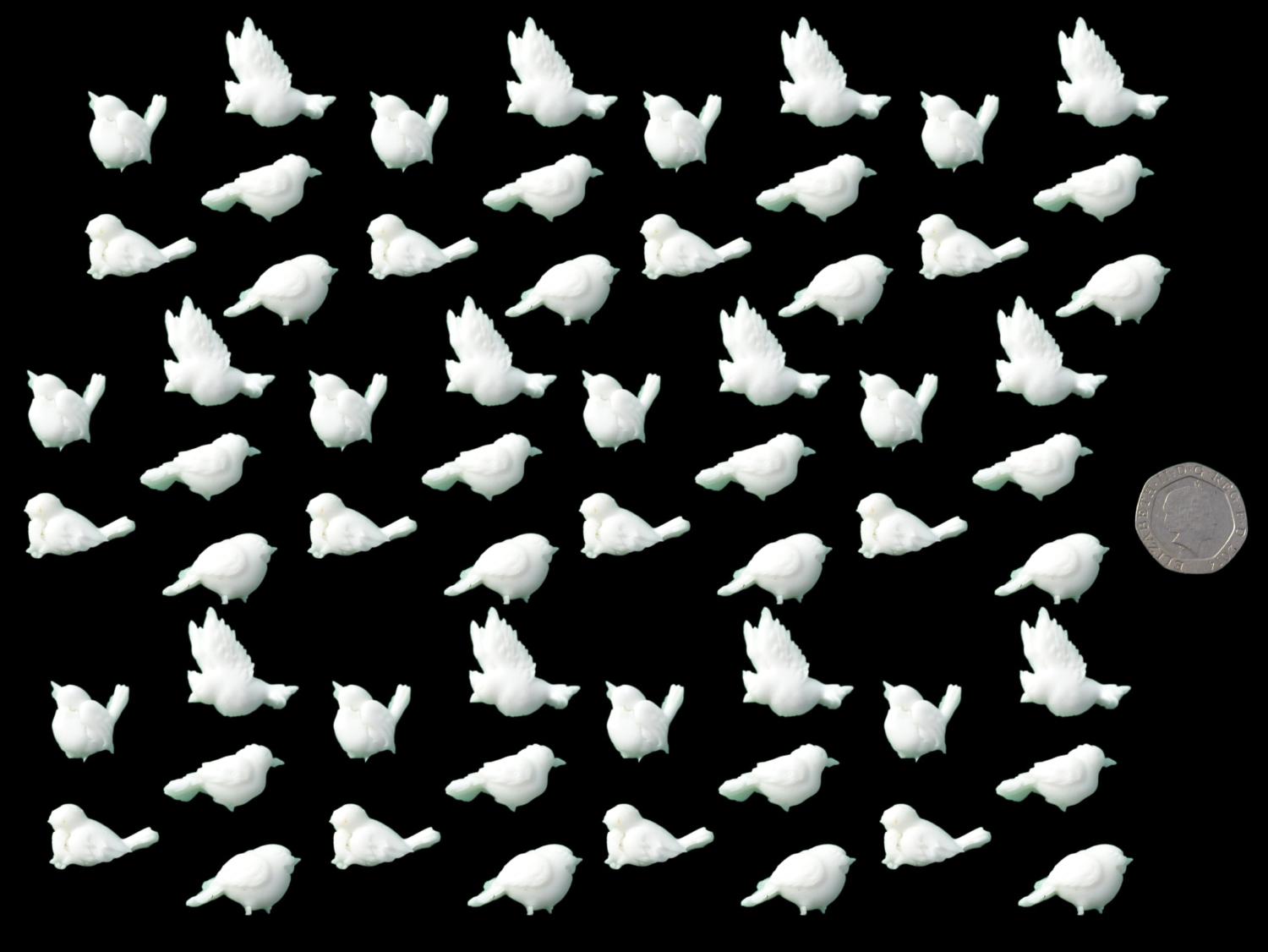60 x Edible 3D Bird Birds icing toppers cake cupcakes decorations ...