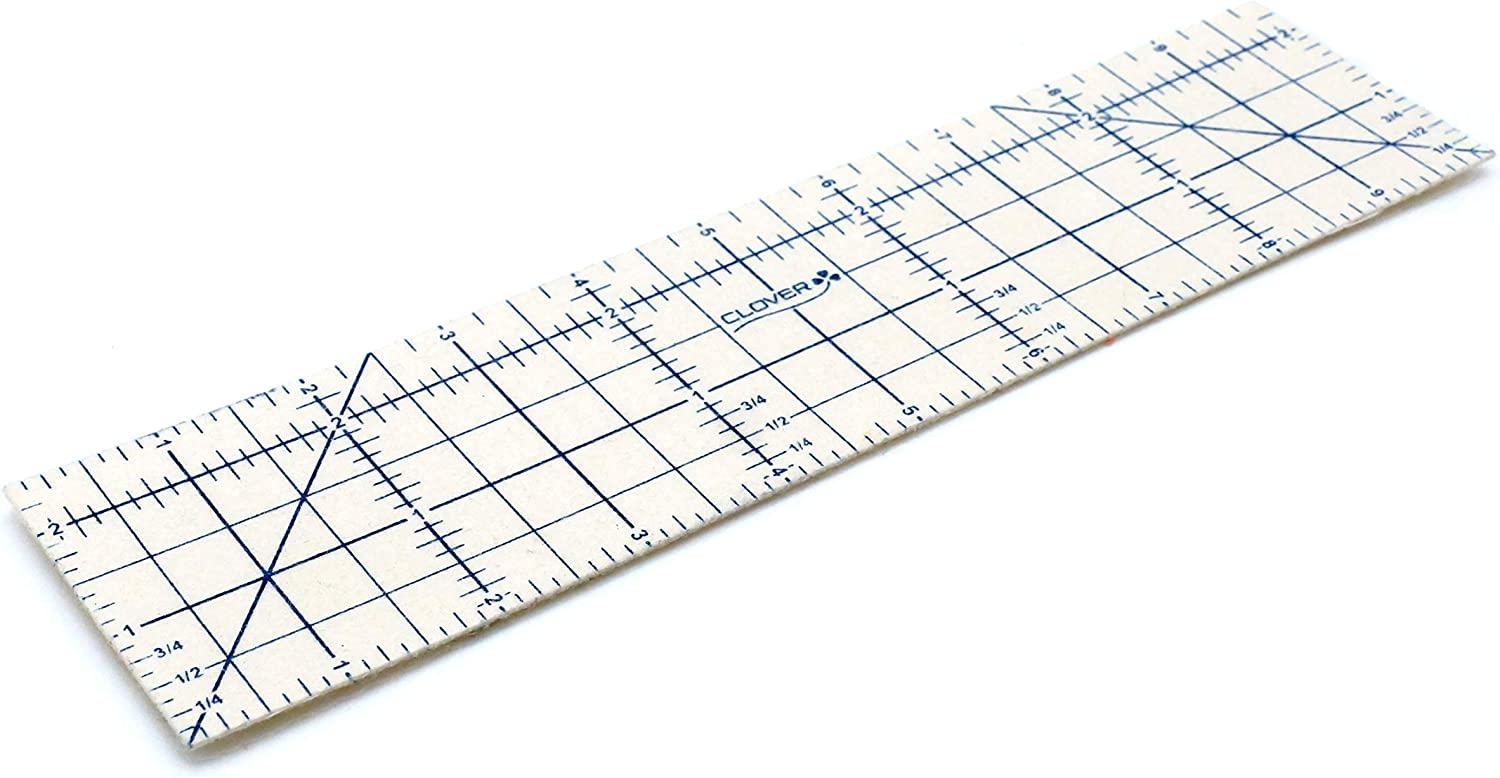 CLOVER Hot Press Perfect Ruler 1 - Precision Quilting and Sewing Tool ...