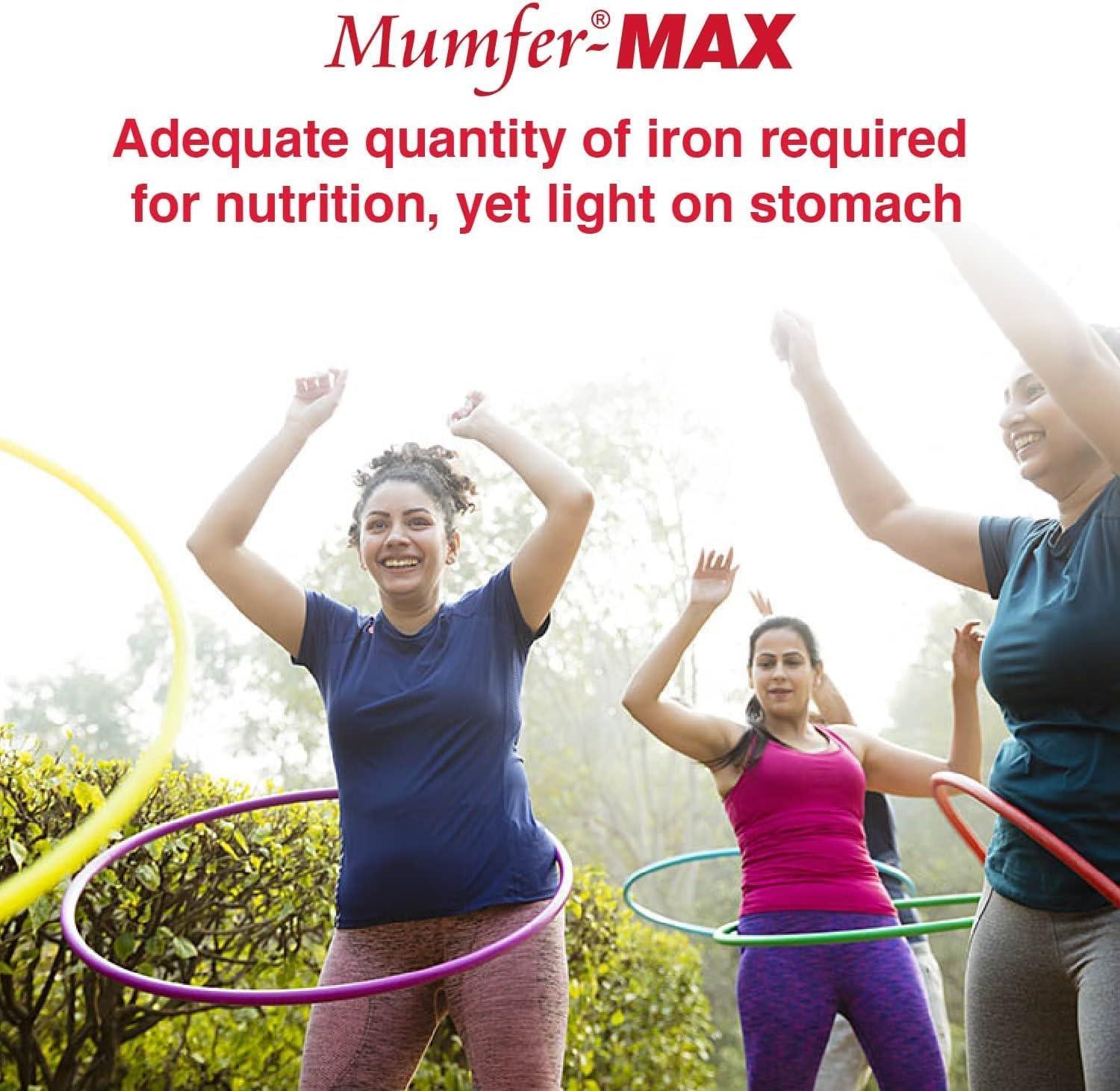 Mumfer-MAX Iron Folic Acid Supplement | 150 Tablets | Vitamin C ...