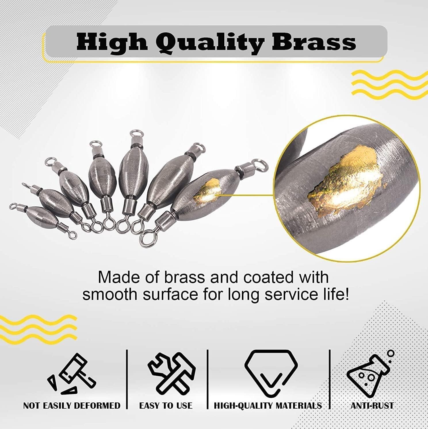 Sinrier Brass Fishing Sinker with Inner Swivel #7-14.5g (1/2 oz ...