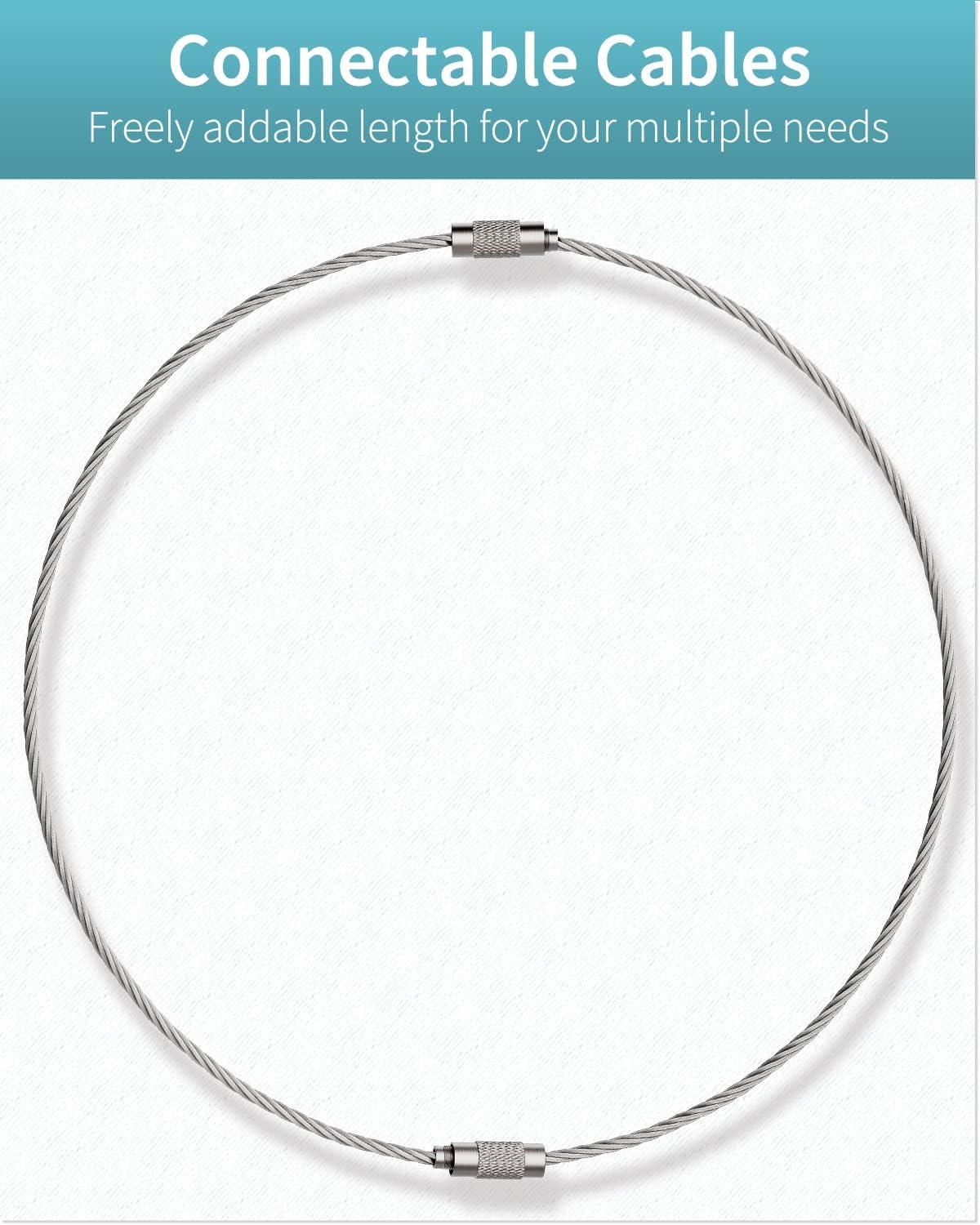 Pawfly 5 Inch Wire Keychain Cable Stainless Steel Key Ring Loop Holder ...