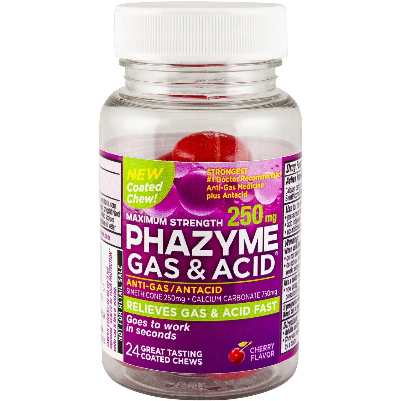 Phazyme Gas & Acid Cherry Chews 24ct - Fast Relief for Gas & Acid ...